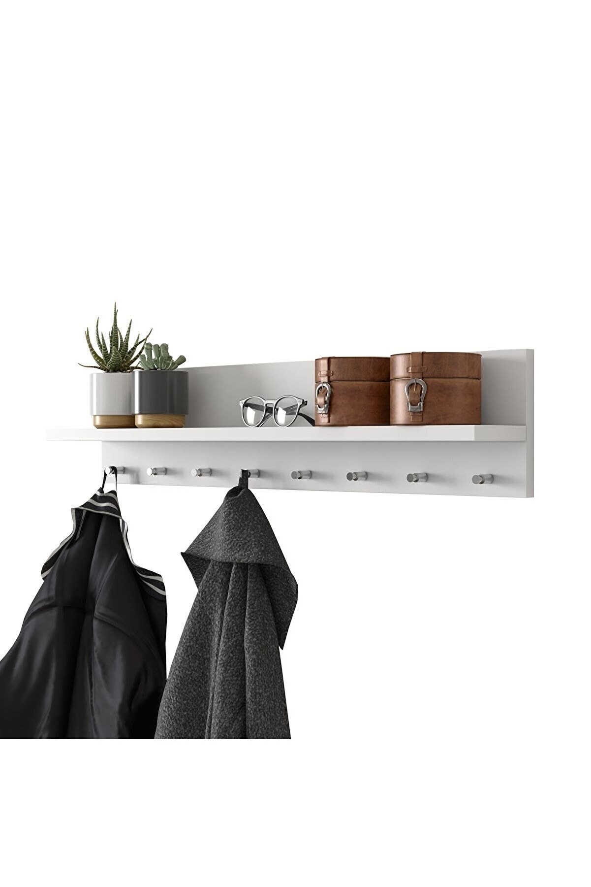 Wooden Floating Wall Shelf & Hanger - Etsy