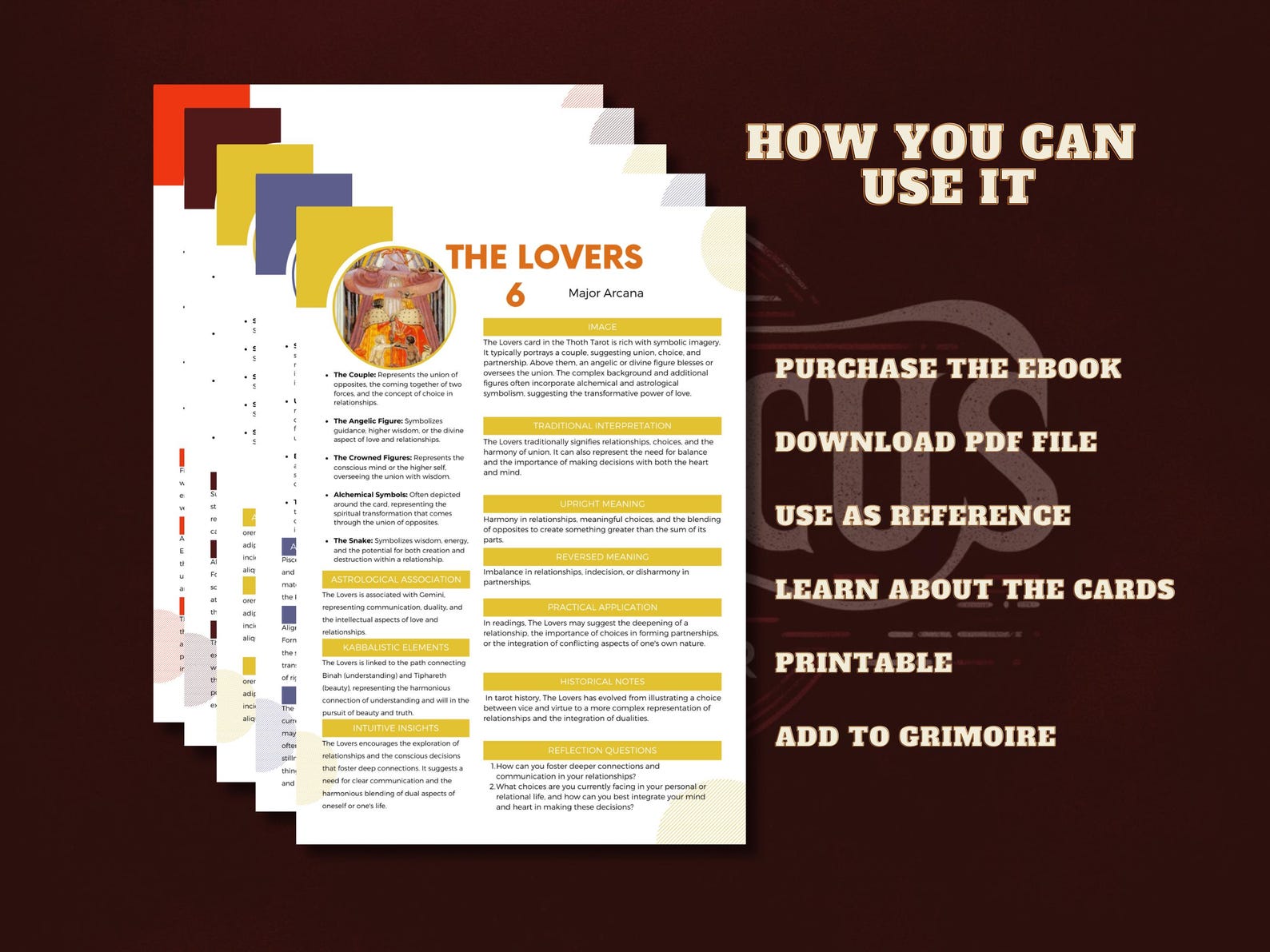 Thoth Tarot Card Breakdown | Printable Digital Download | Tarot Study ...