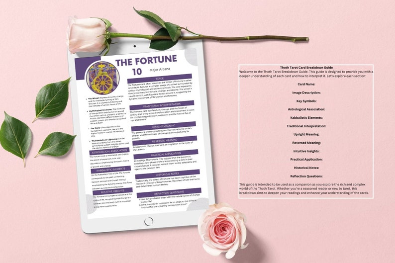 Thoth Tarot Card Breakdown Digital Printable Guide for Tarot Reading ...