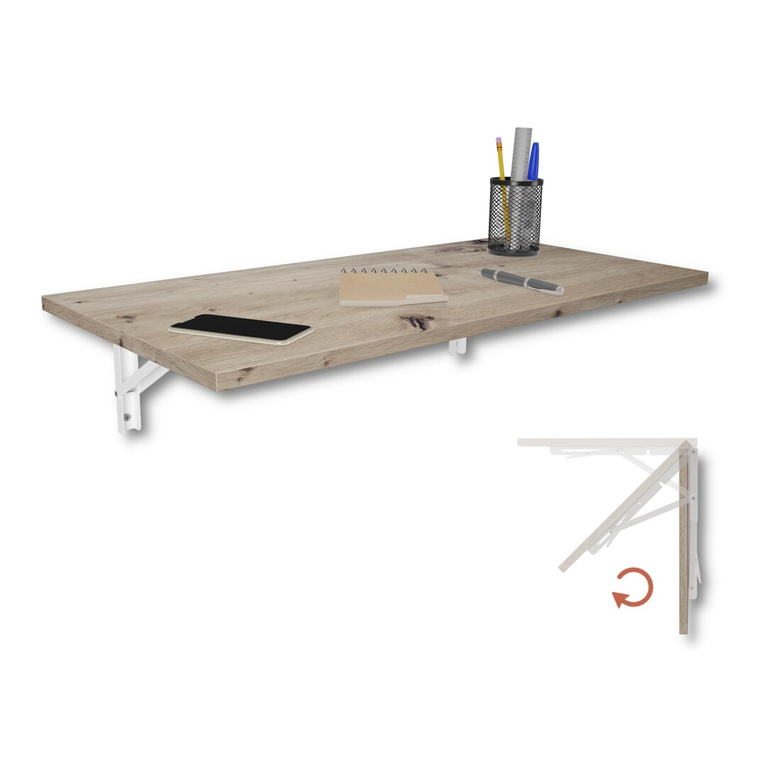 Wall-mounted Folding Table 80x40 Oak – Foldable Wall Table – Space ...
