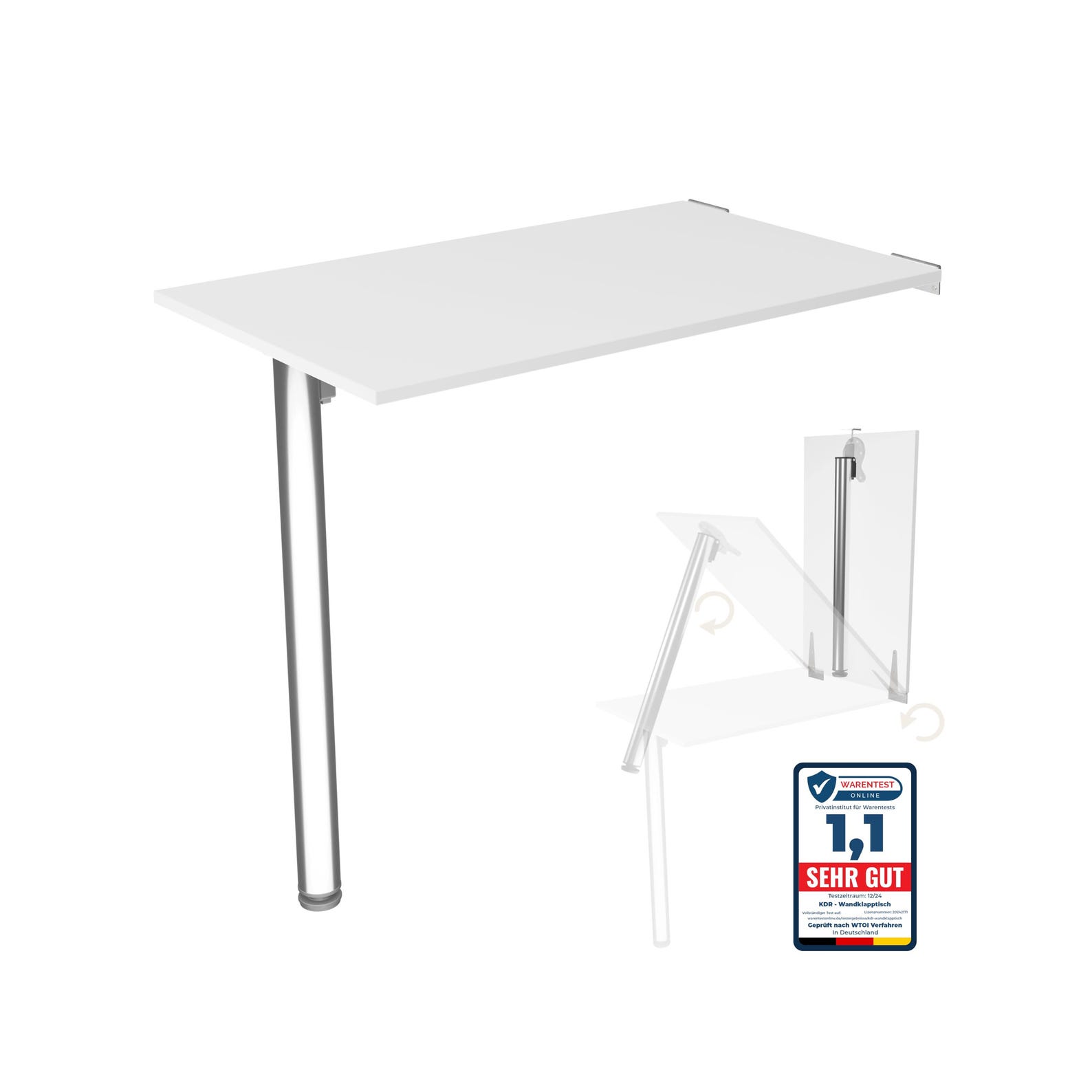 Wall Folding Table in White 80x50 Desk Folding Table Dining Table ...
