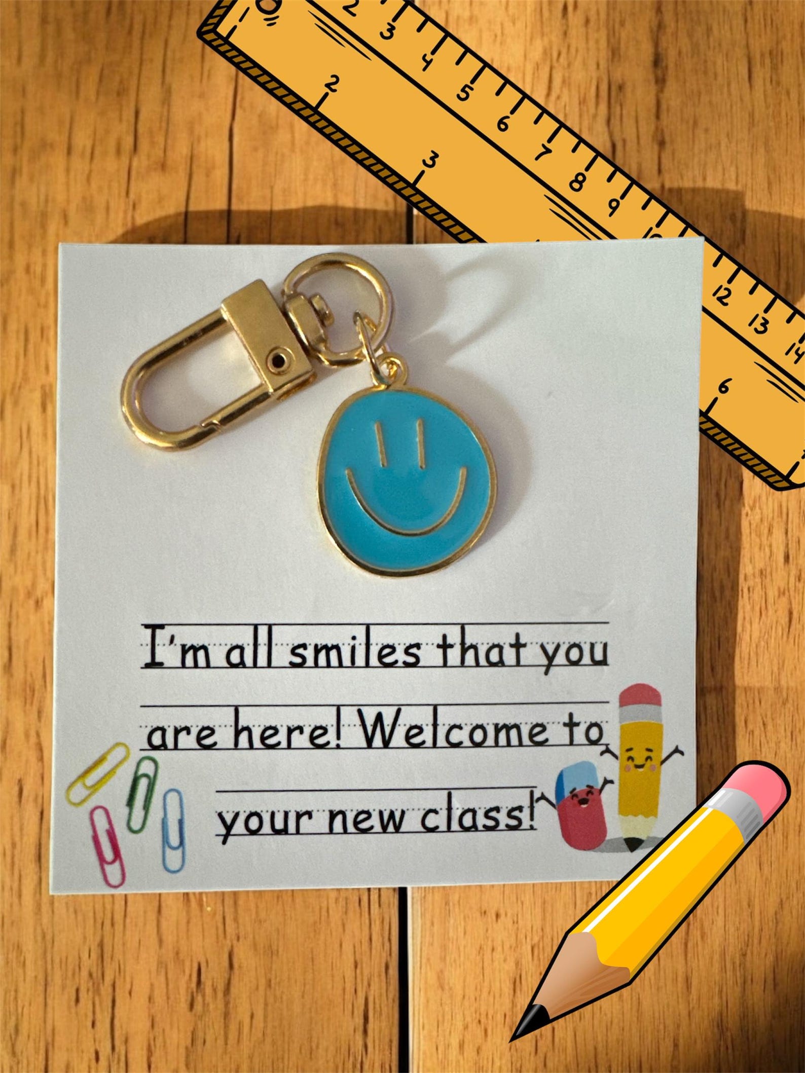 Set of First Day of School Student Gift *from Teacher* (smile Keychains ...
