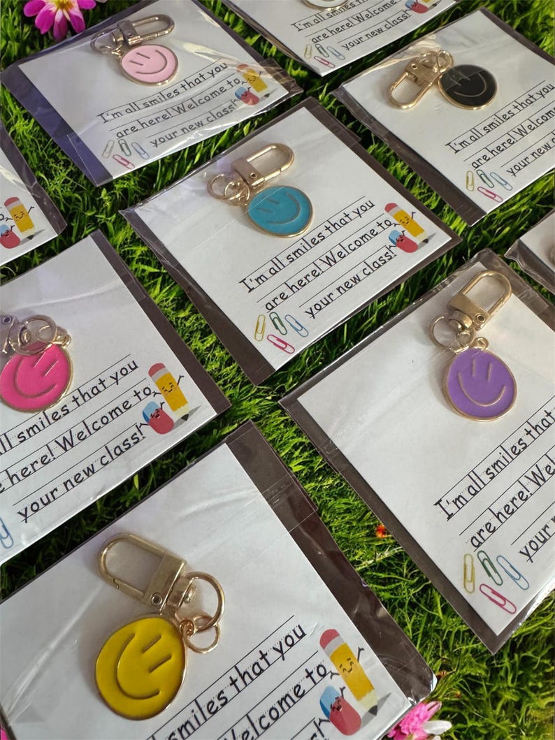 Set of First Day of School Student Gift *from Teacher* (smile Keychains ...