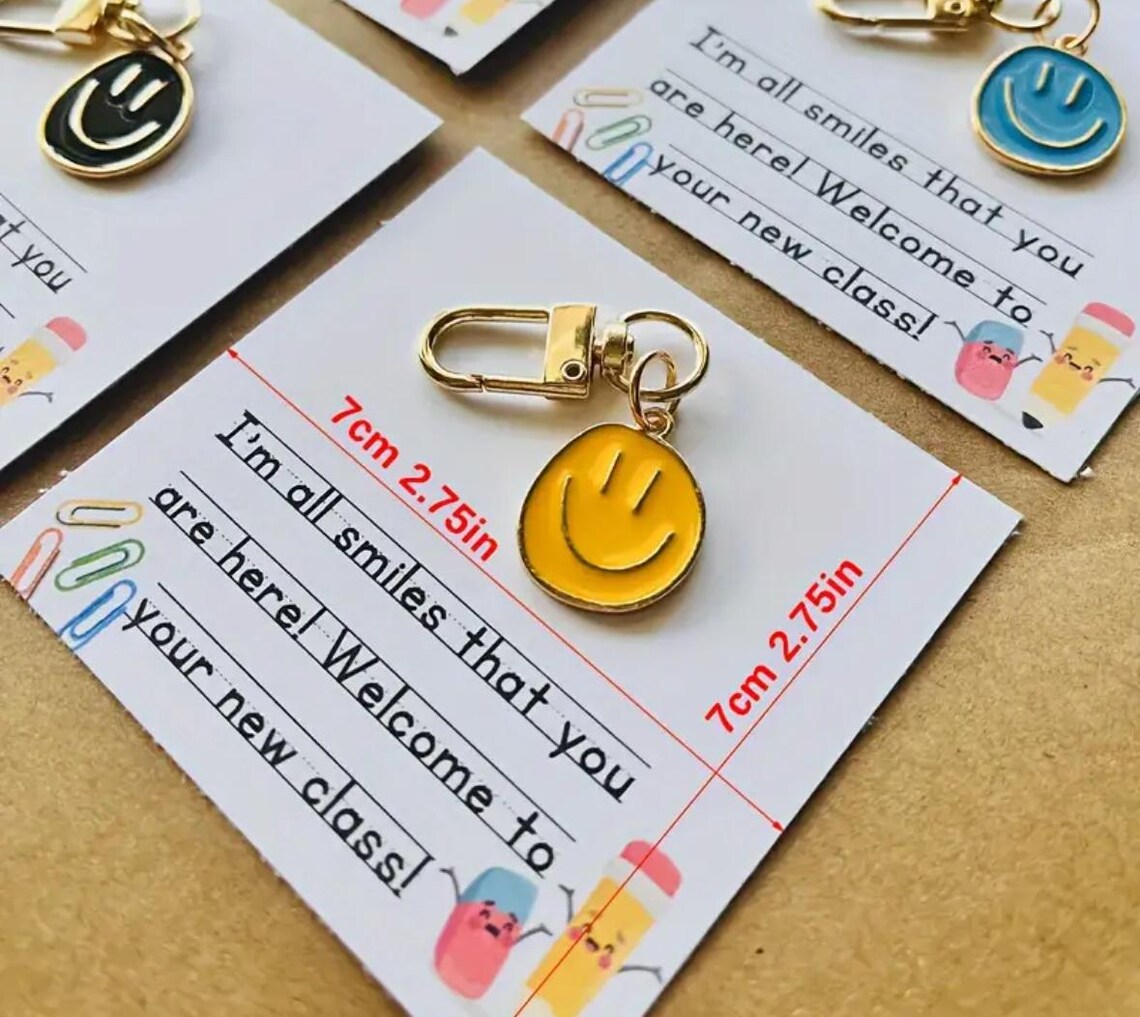Set of First Day of School Student Gift *from Teacher* (smile Keychains ...