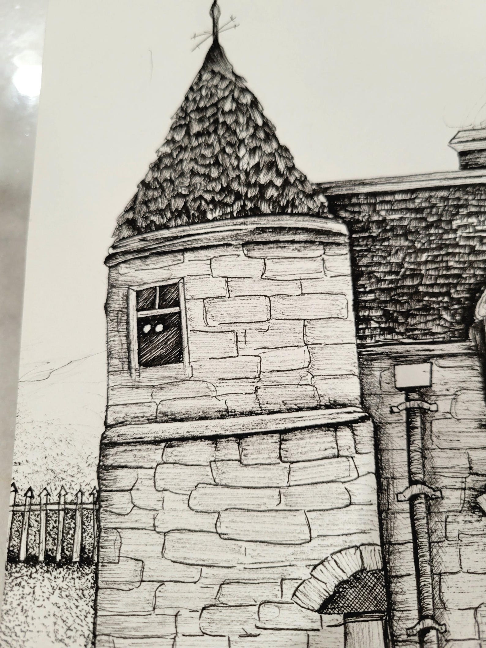 Haunted Dream House - 8x10 Pen Illustration - Etsy