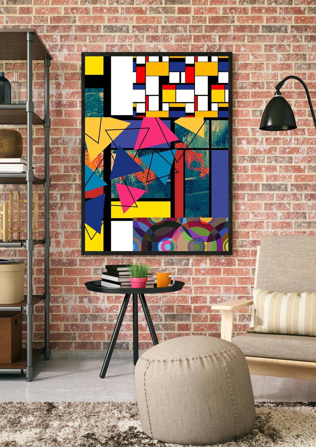 Geometric Abstract Art Print: Modern Framed Wall Poster - Etsy