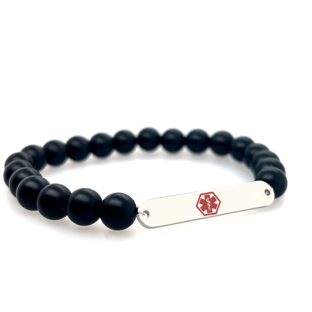 MEDICAL Alert Bead Bracelet Women/ Emergency Medical ID - Etsy