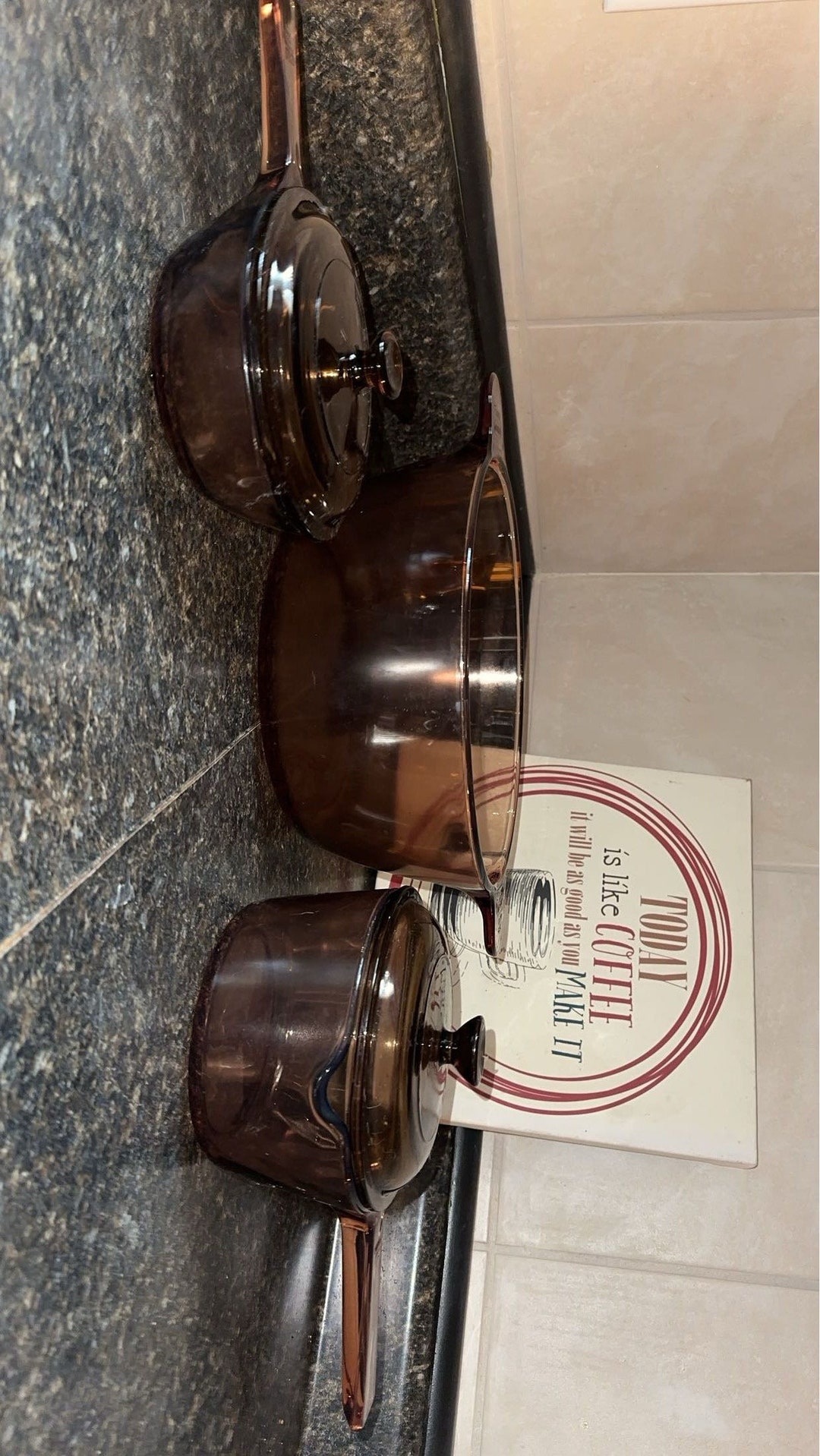 Vintage Glass Cookware Set of 3 - Etsy
