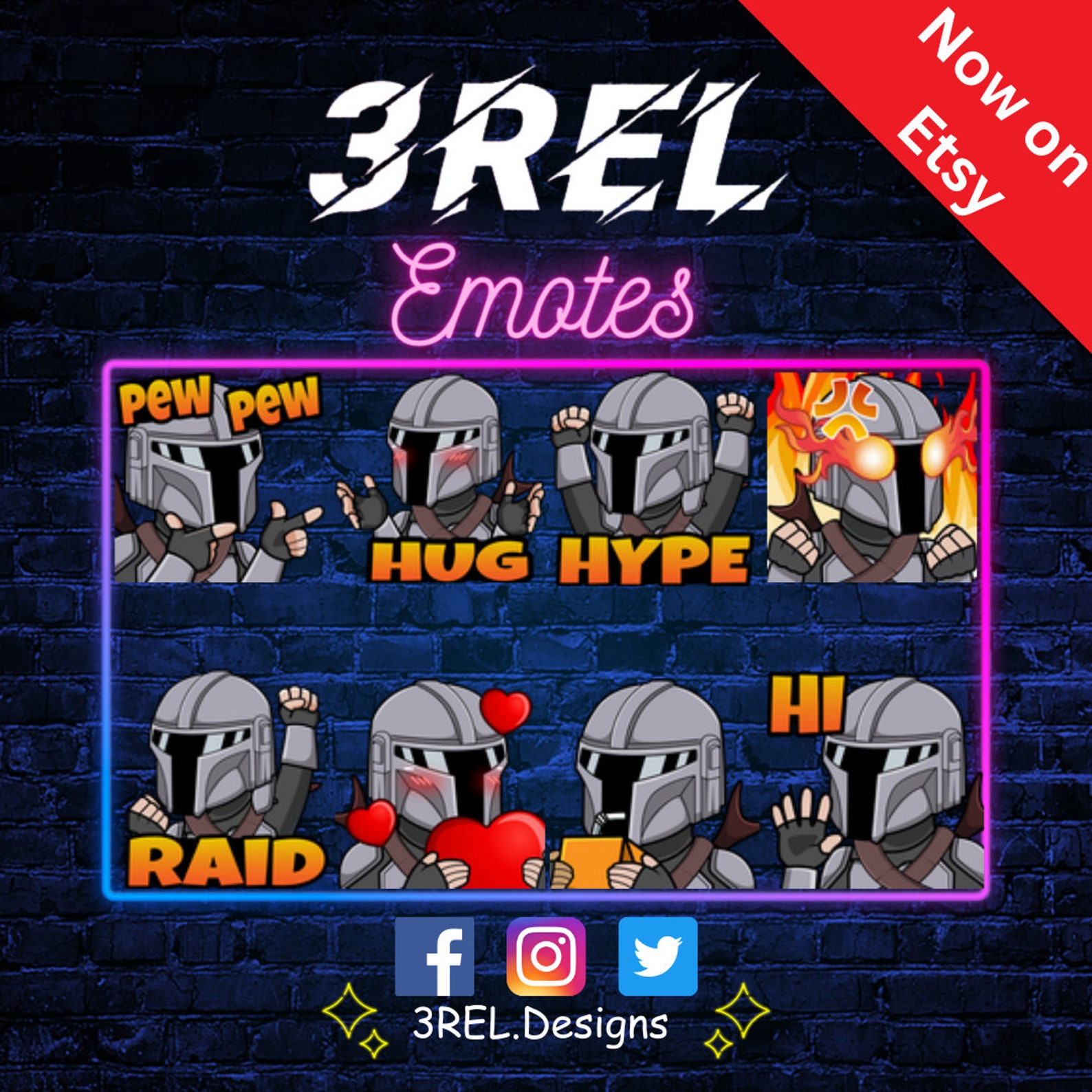 Star Wars Emotes Mandalorian Emotes - Etsy