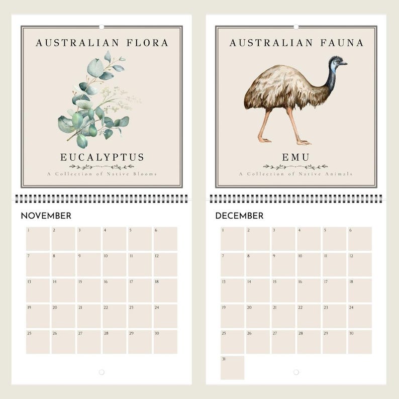 Australian Flora and Fauna Perpetual Wall Calendar – Native Flowers ...