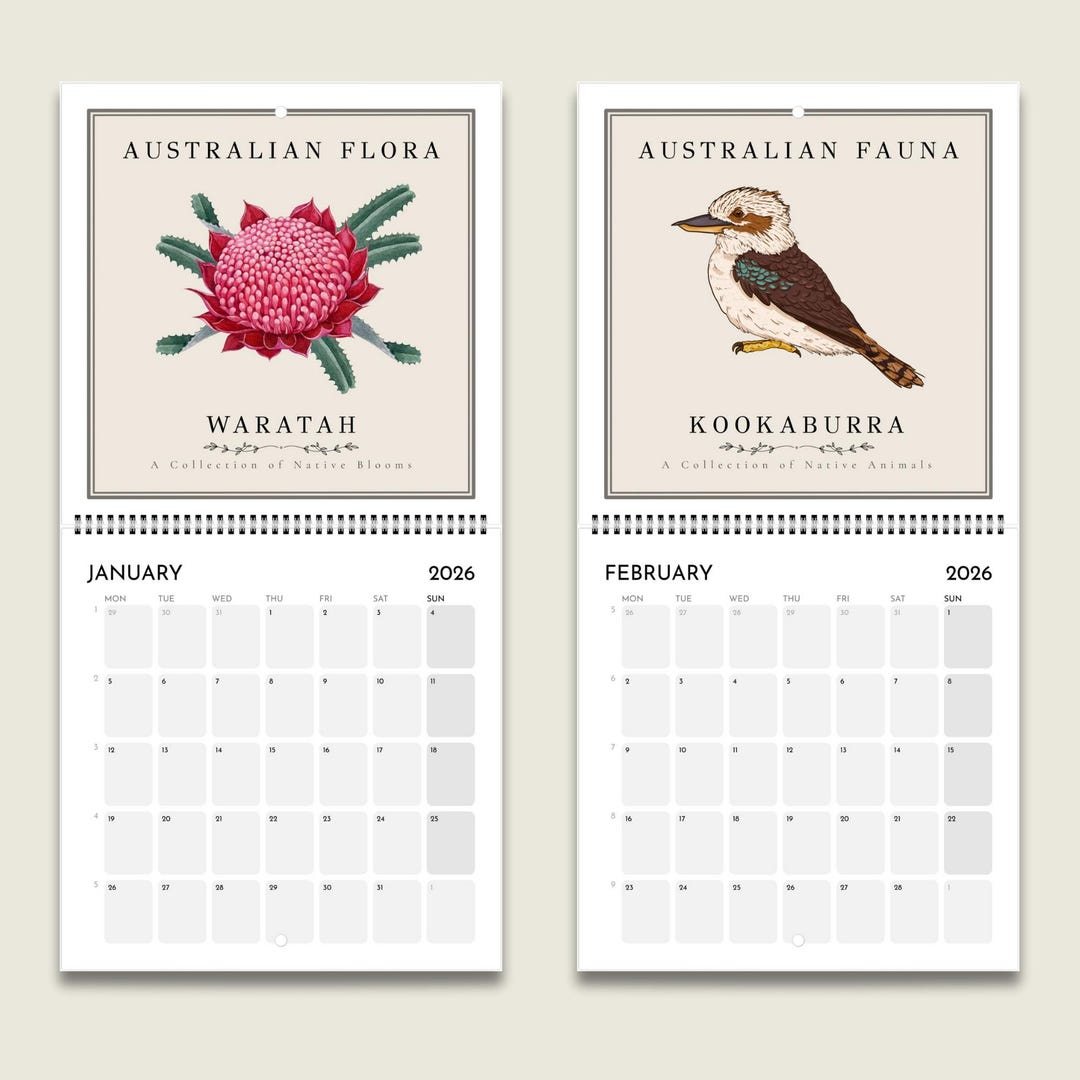 Australian Flora and Fauna 2026 Wall Calendar – Native Flowers ...
