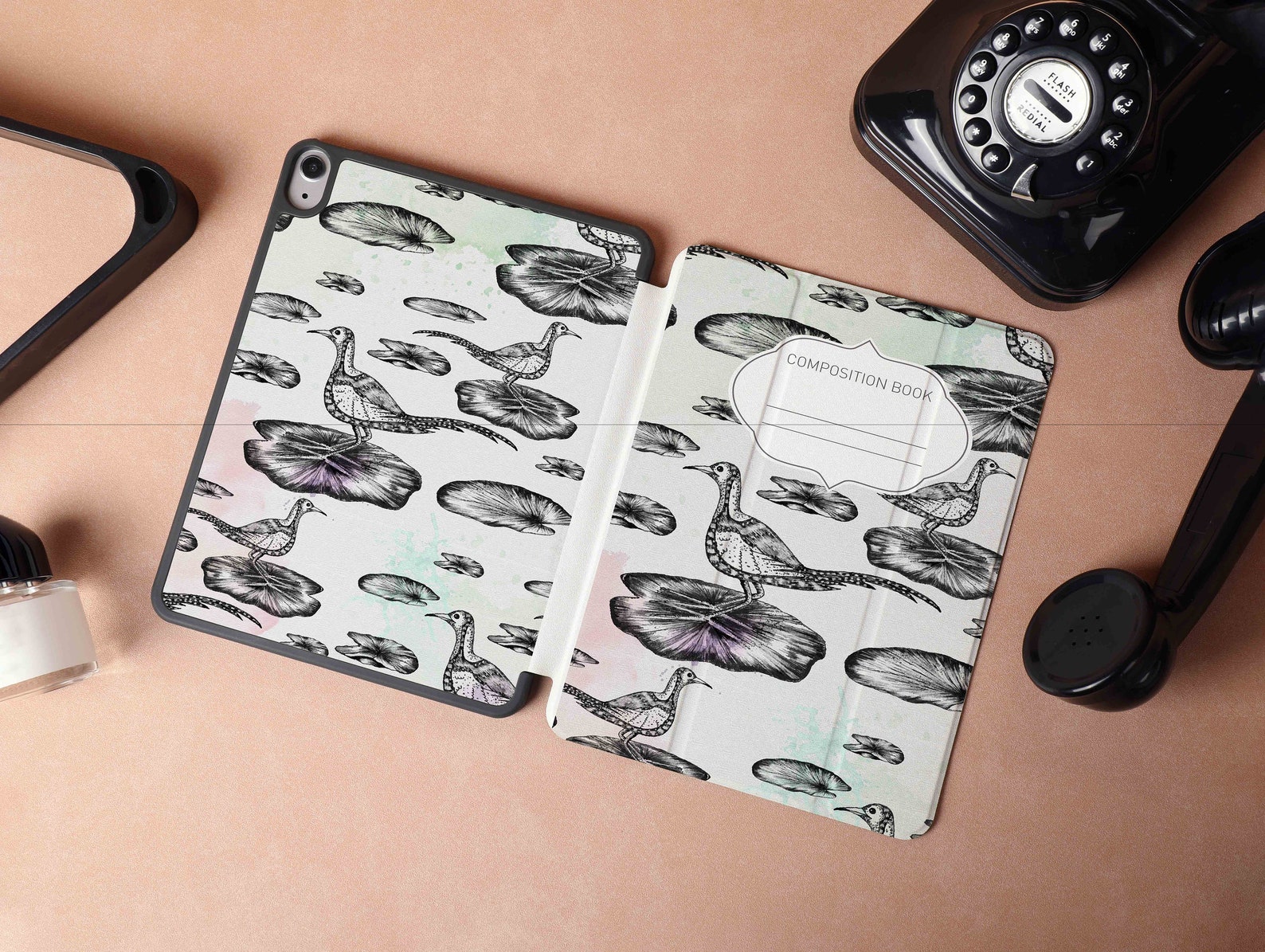 Lotus Leaf Bird iPad Case for iPad Air 5 iPad 10 10.9" 2022 iPad Pro 12 ...