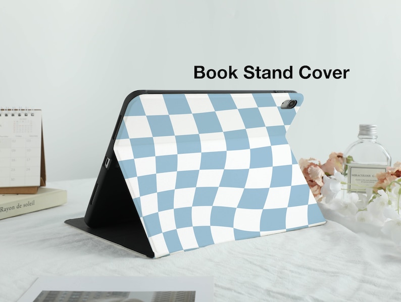 Blue and White Check Aesthetics Ipad Case for Ipad Air 5 Ipad - Etsy
