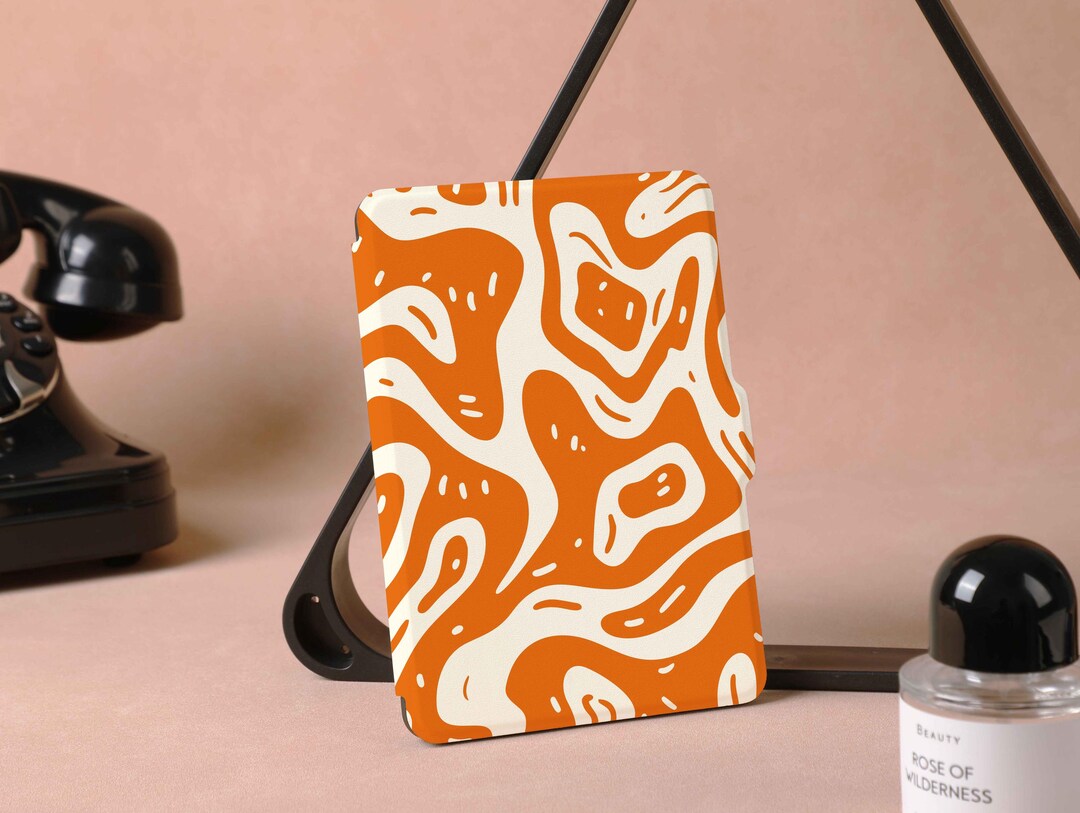 Orange Distortion Line Personalization Kindle Paperwhite Case, All-new ...