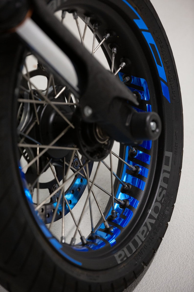 Rim Sticker Set Chrome Blue Husqvarna 701 Supermoto Rim Stickers Rim ...