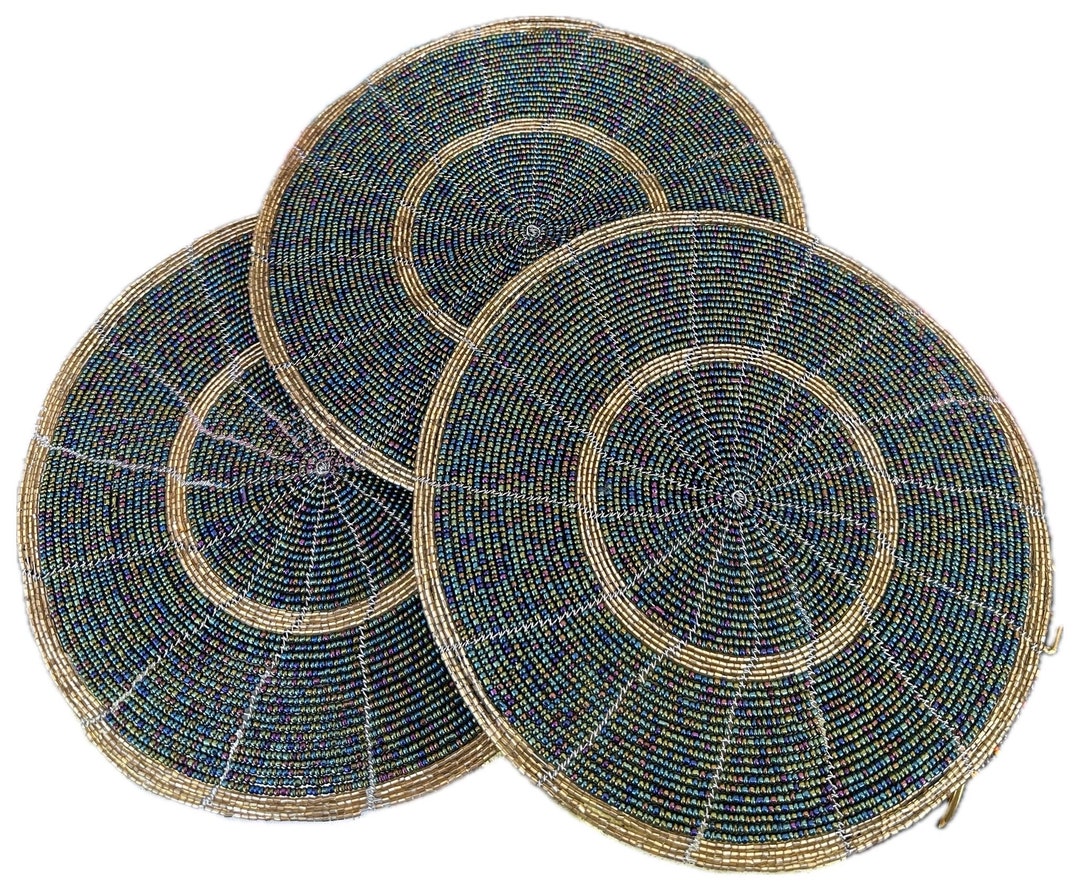 Kenyan Wired Beaded Mats (set of 3) - Etsy
