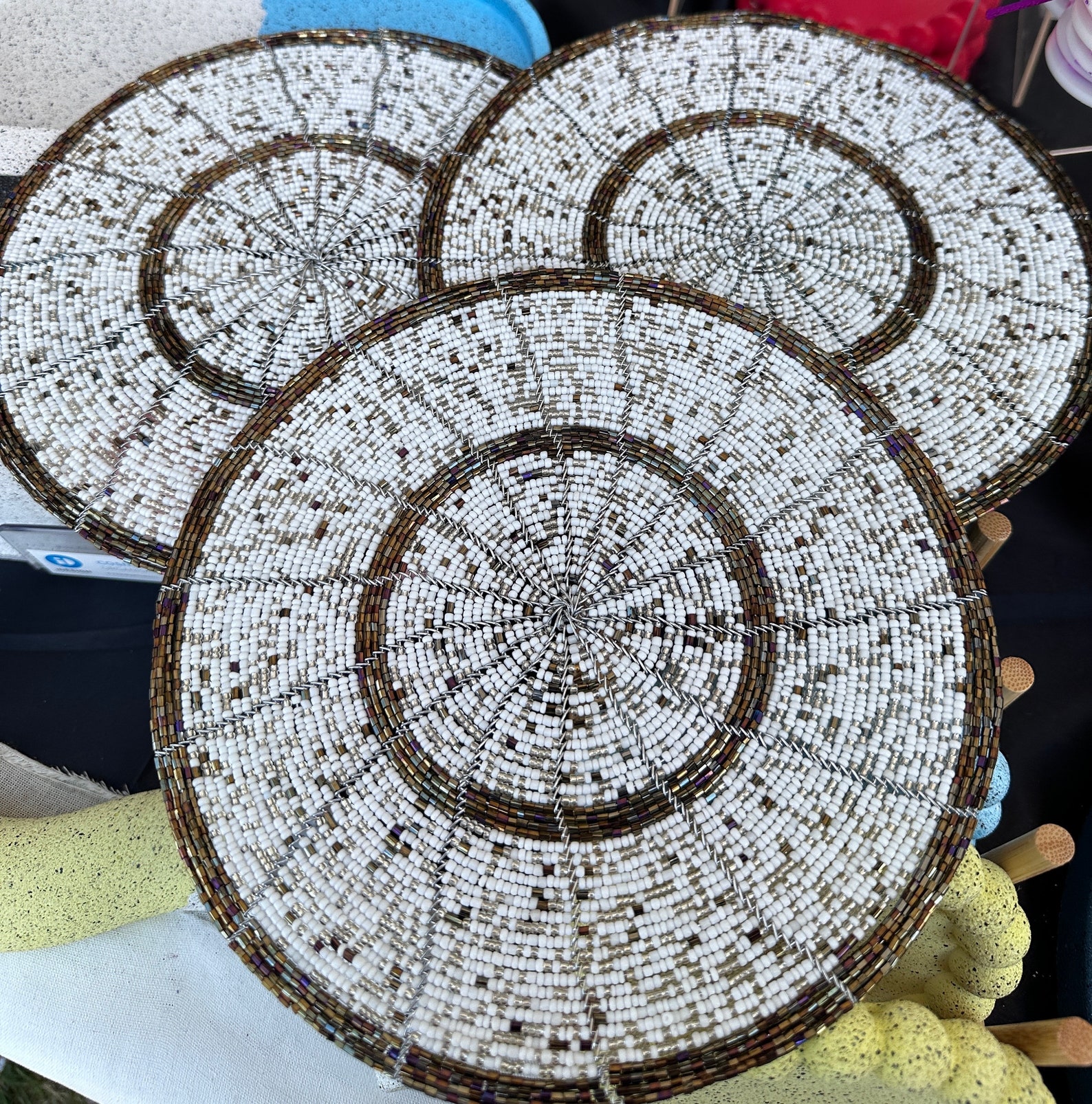 Kenyan Wired Beaded Mats (set of 3) - Etsy