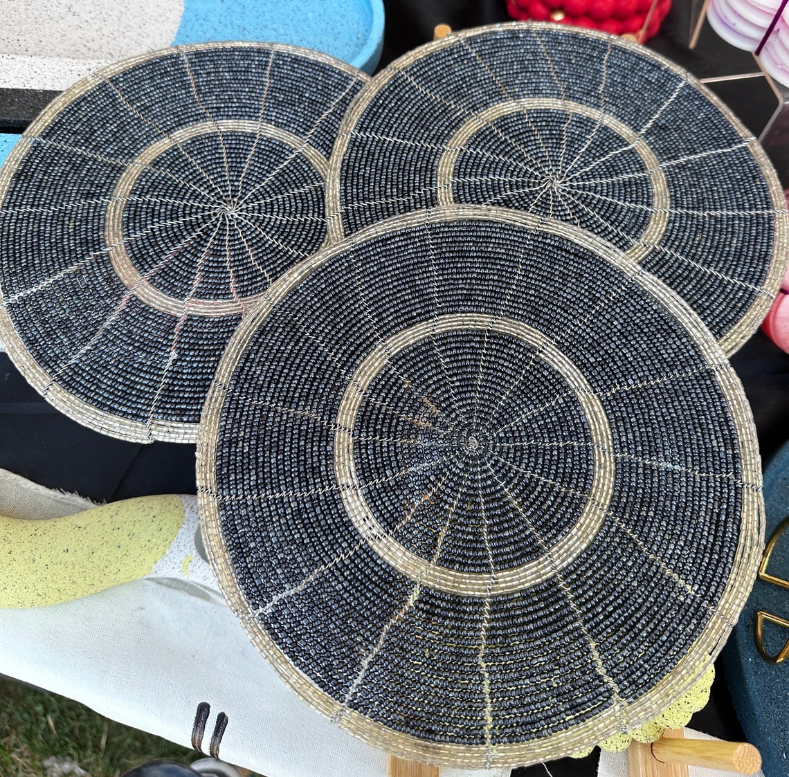 Kenyan Wired Beaded Mats (set of 3) - Etsy