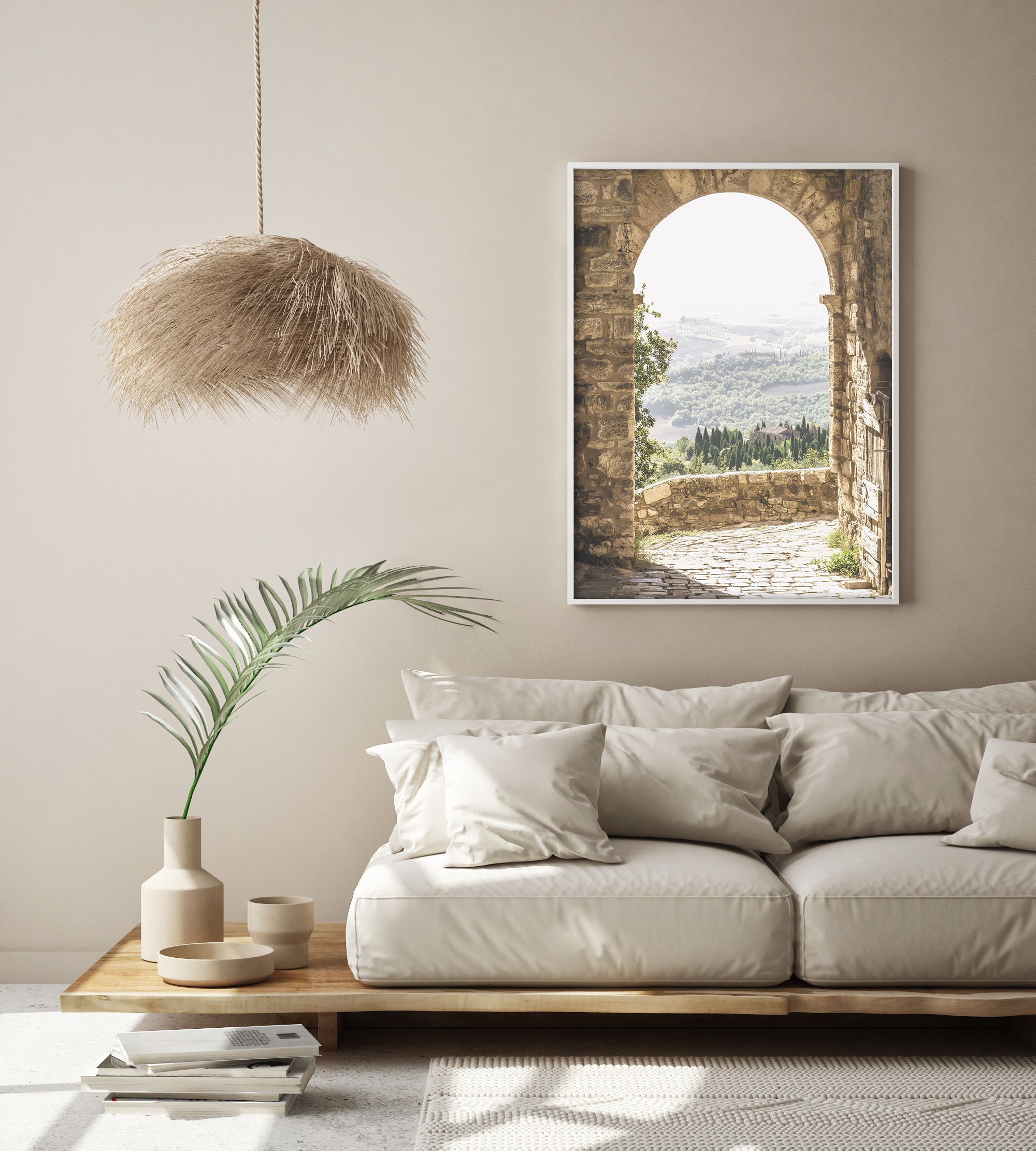 Tuscany Wall Art, Tuscan Village Print, Italy Countryside Decor, Rustic ...