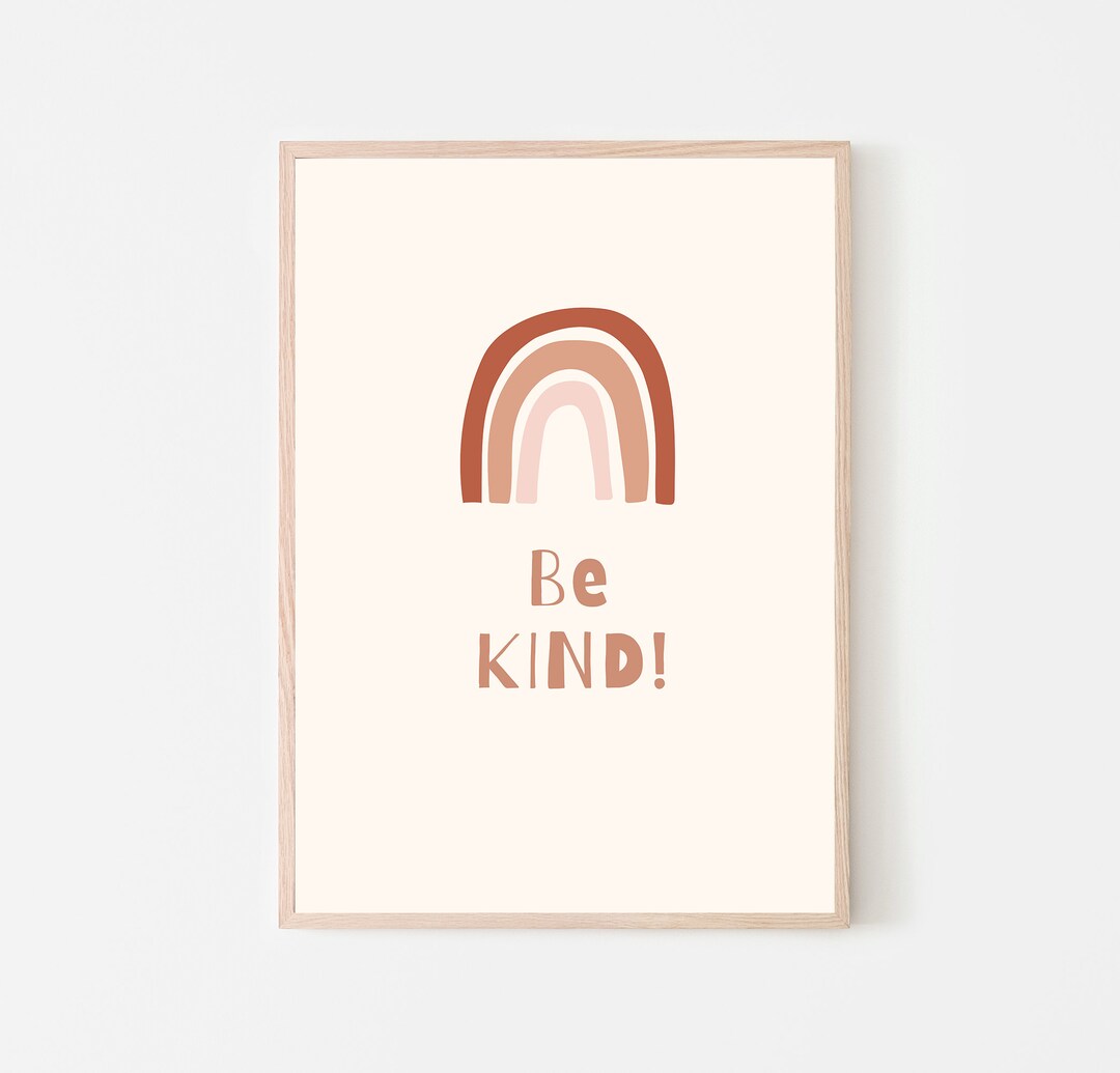 Be Kind Wall Art, Inspirational Quote Decor, Positive Typography Print ...