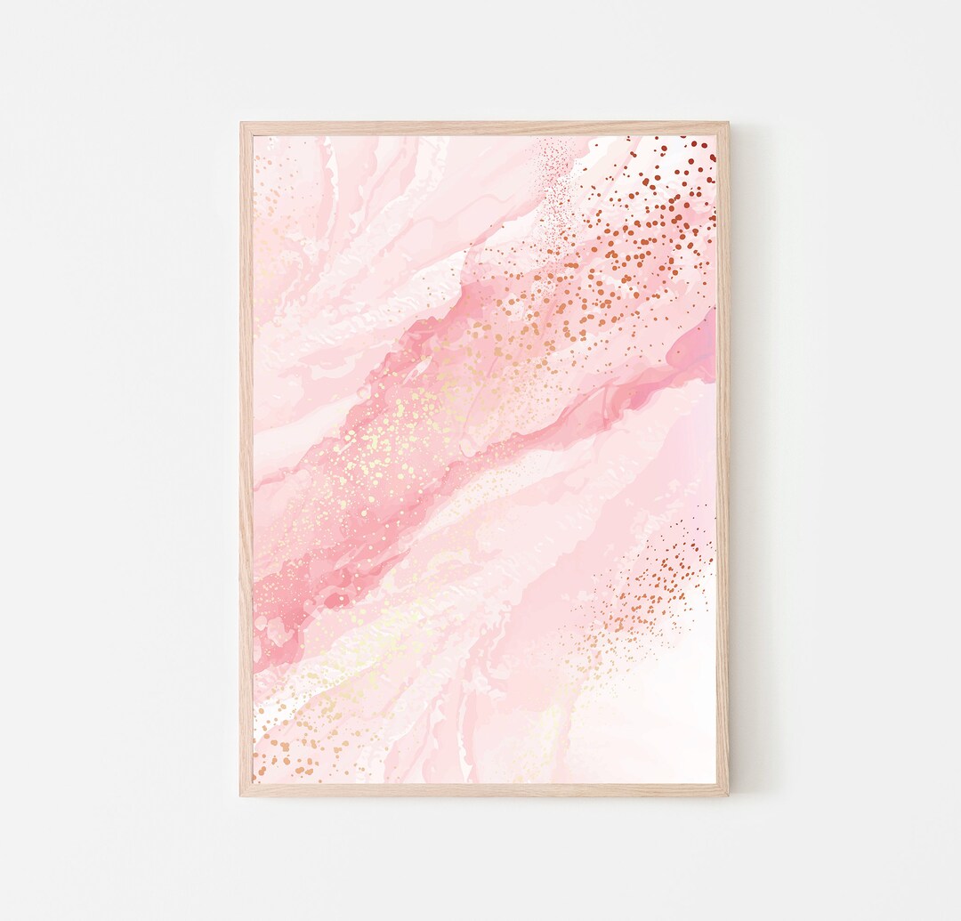 Abstract Pink Wall Art, Modern Contemporary Canvas Print, Home Decor ...