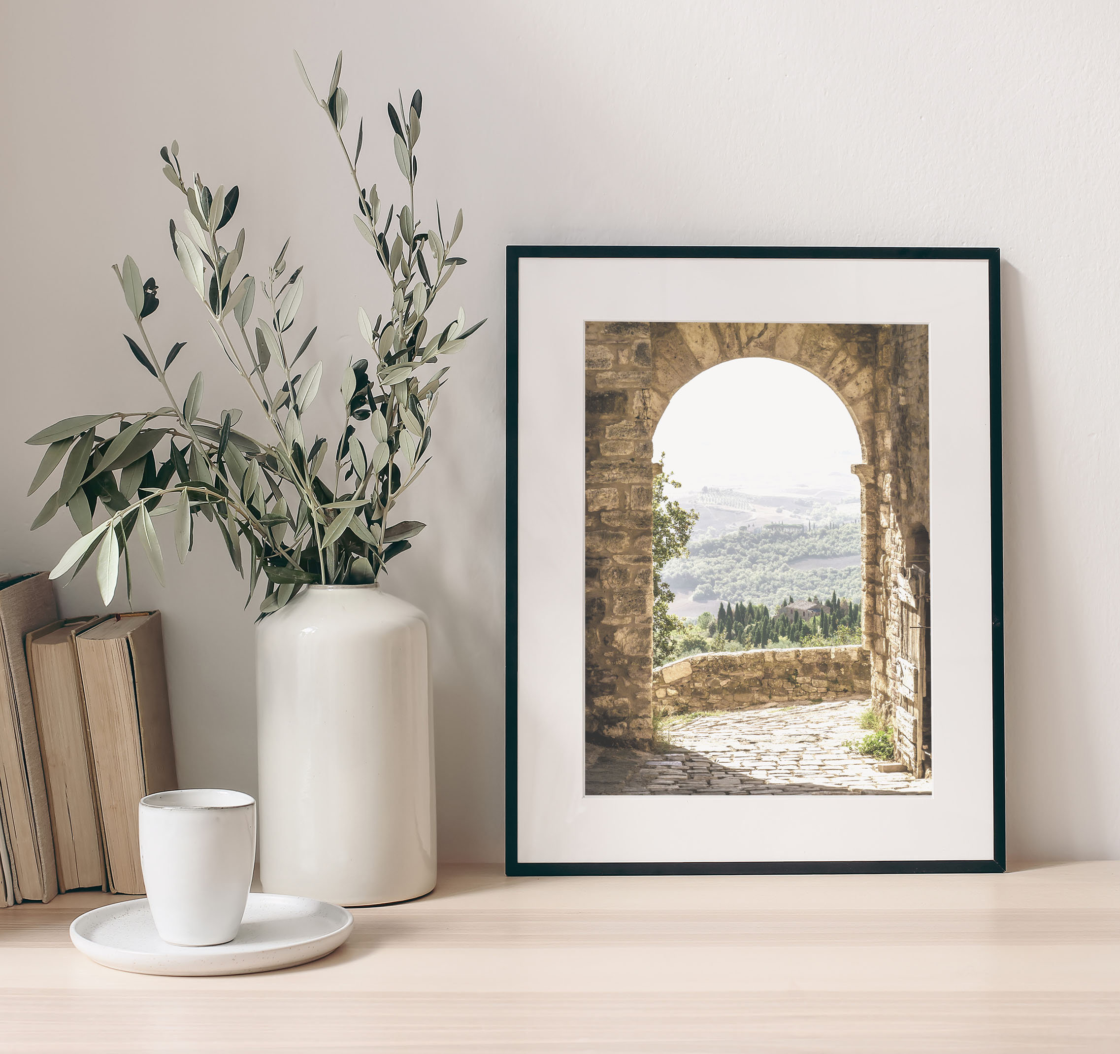 Tuscany Wall Art, Tuscan Village Print, Italy Countryside Decor, Rustic ...