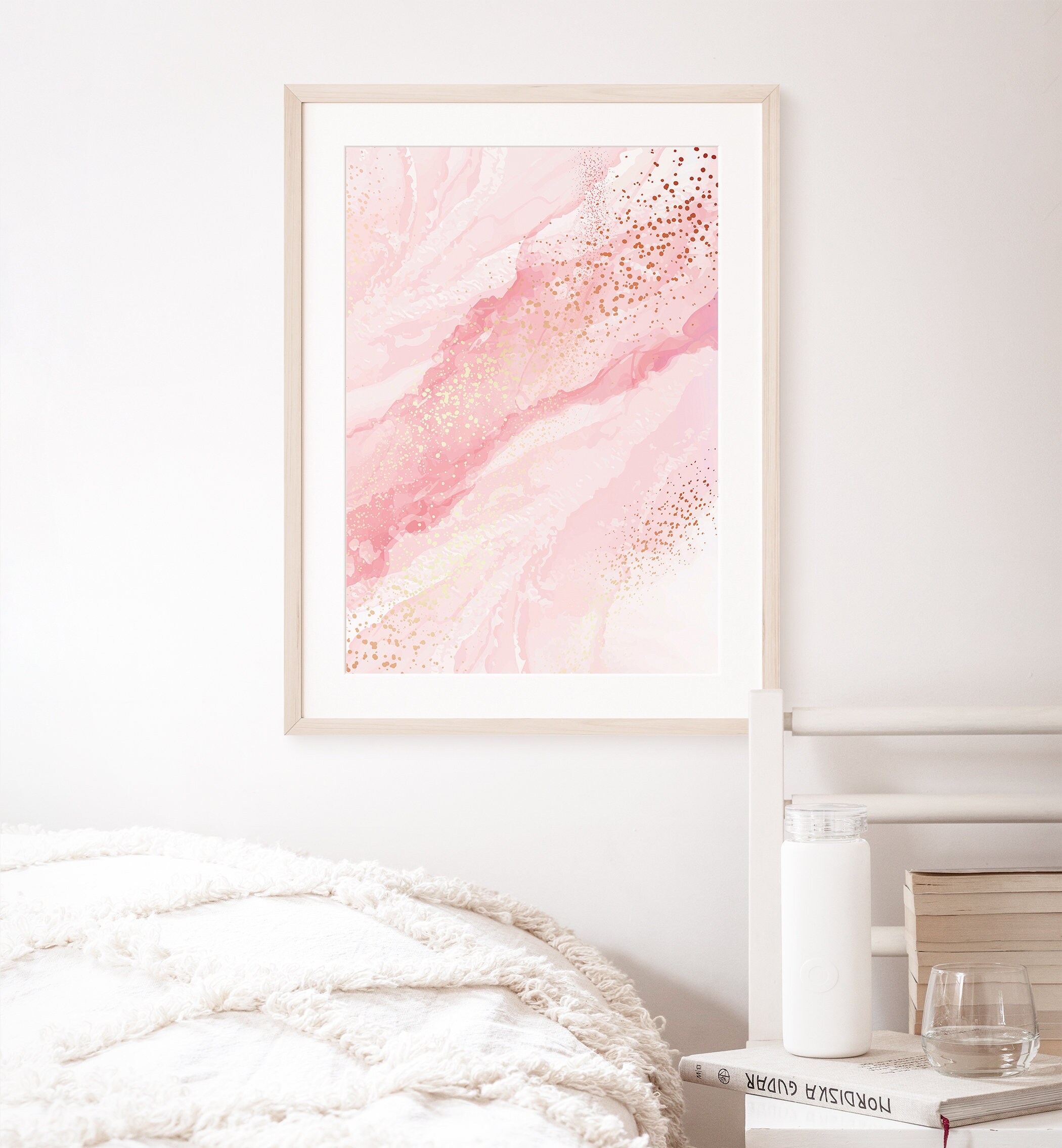 Abstract Pink Wall Art, Modern Contemporary Canvas Print, Home Decor ...