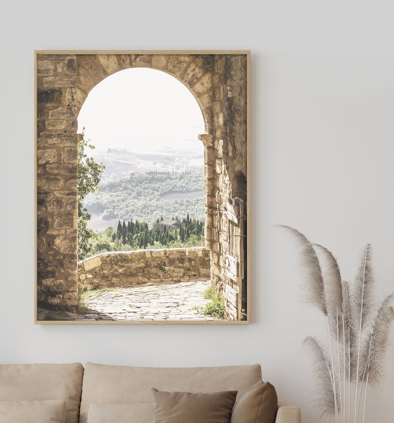 Tuscany Wall Art, Tuscan Village Print, Italy Countryside Decor, Rustic ...