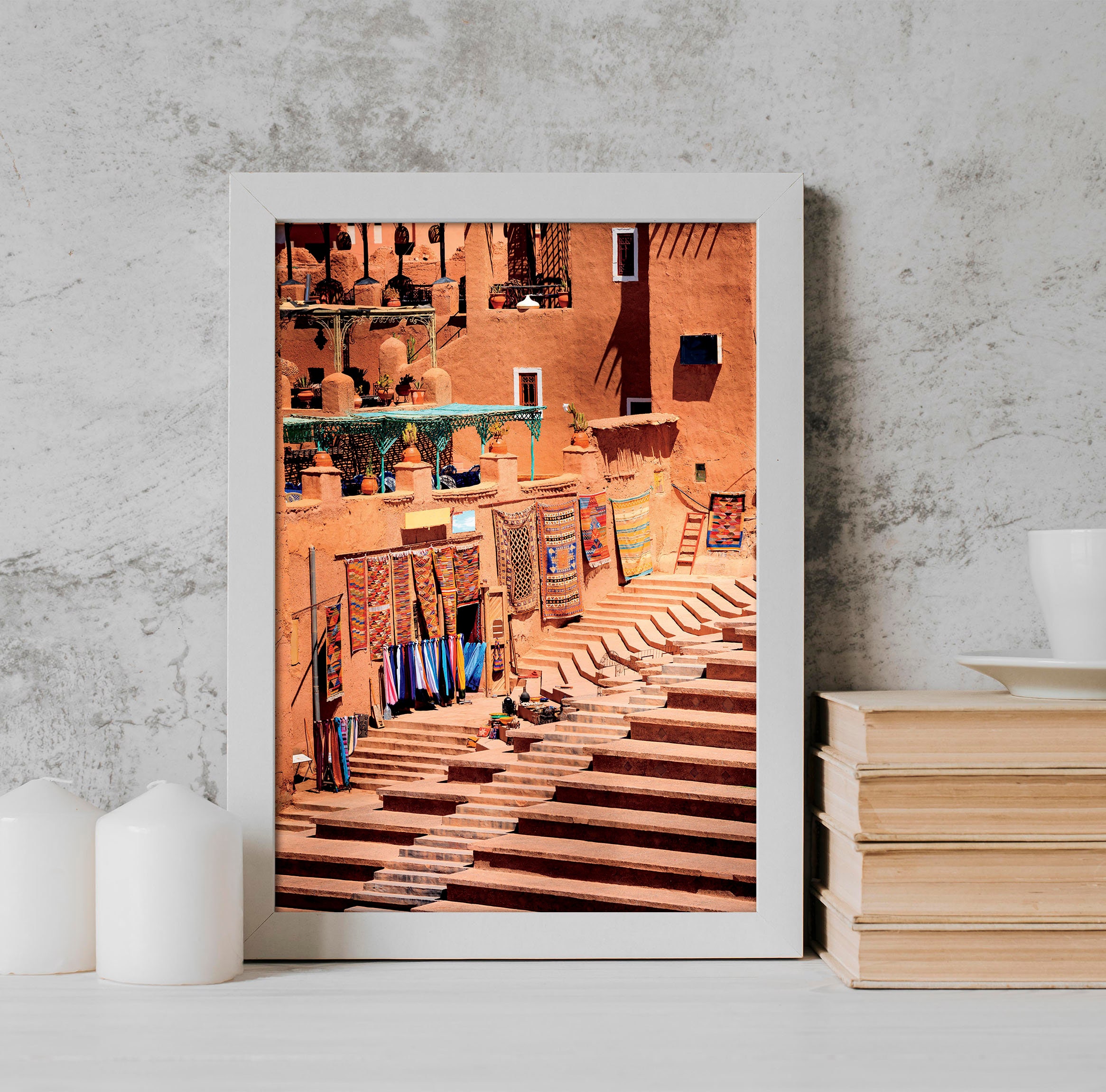 Moroccan Street Wall Art Set of 3, Digital Download Decor, Neutral ...