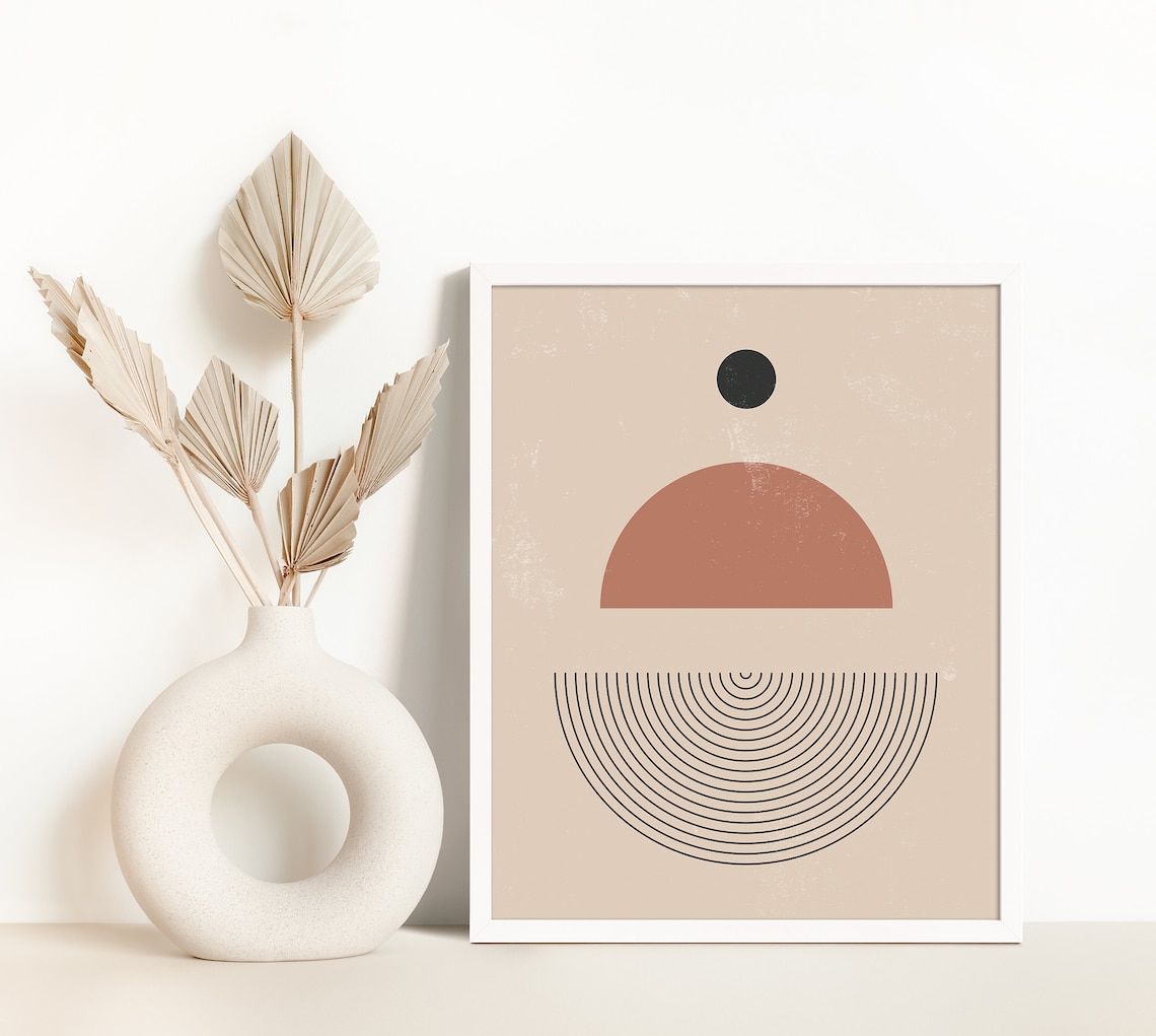 Boho Abstract Wall Art Geometric Art Print Boho Decor - Etsy