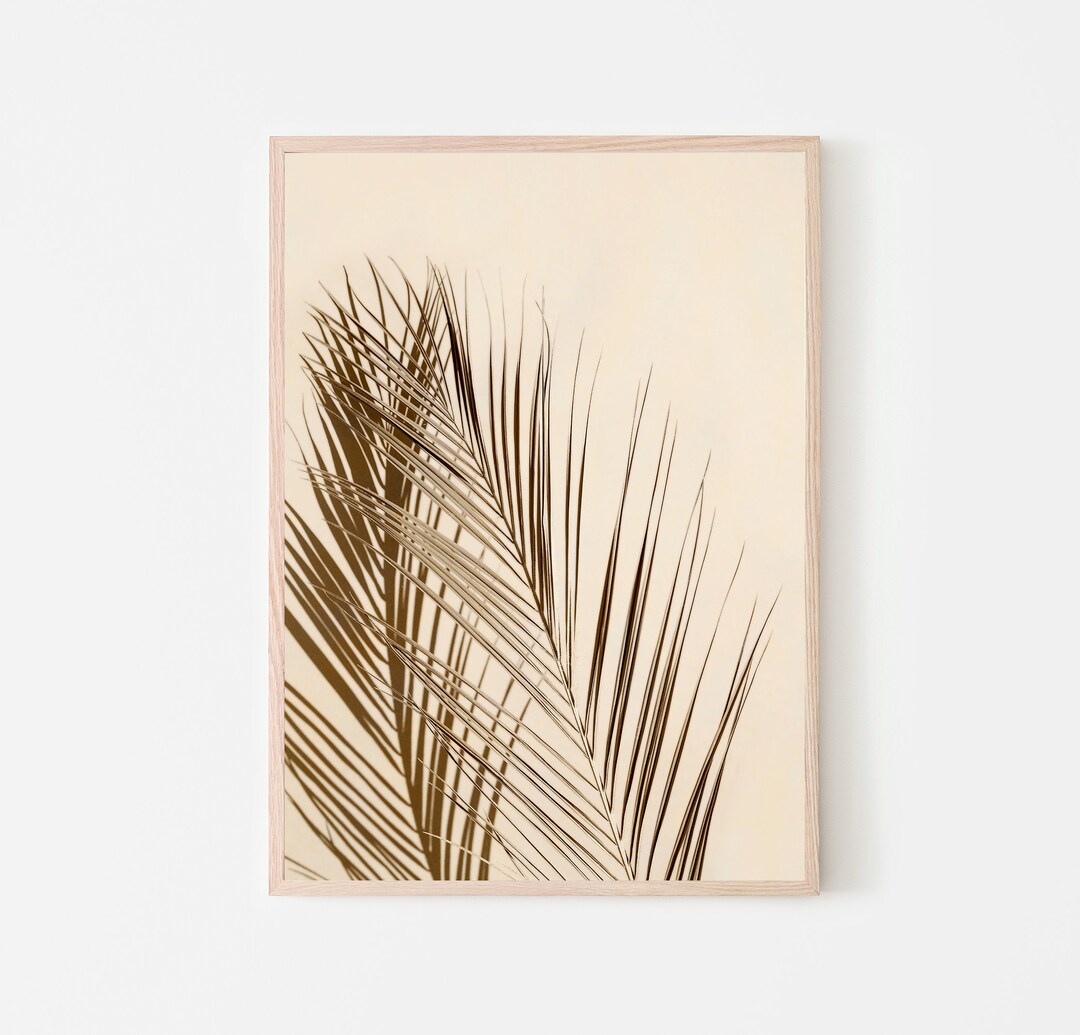 Neutral Palm Tree Leaf PRINTABLE Photography Art Botanical Coastal ...