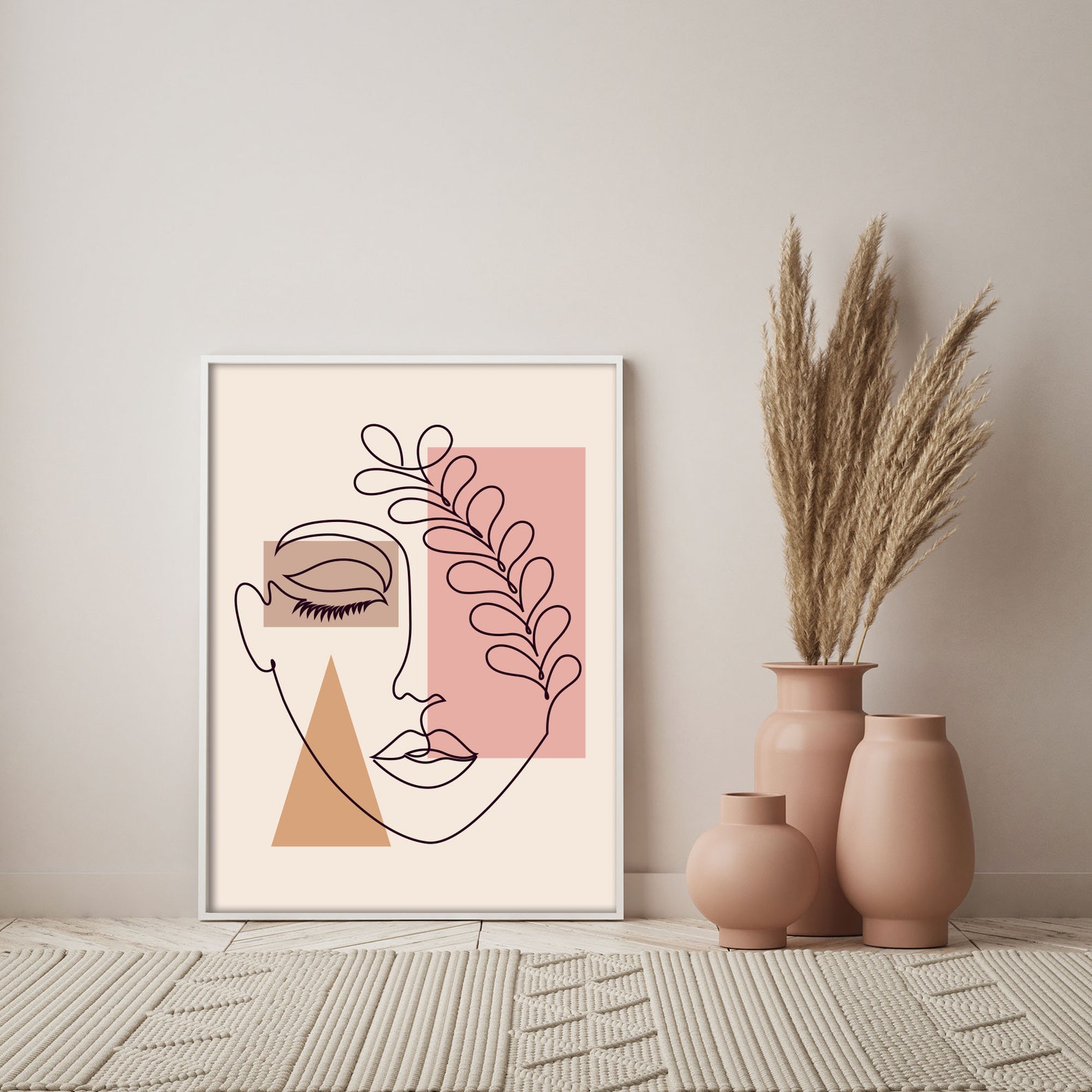 Abstract Face Wall Art, Modern Contemporary Portrait Print, Unique ...