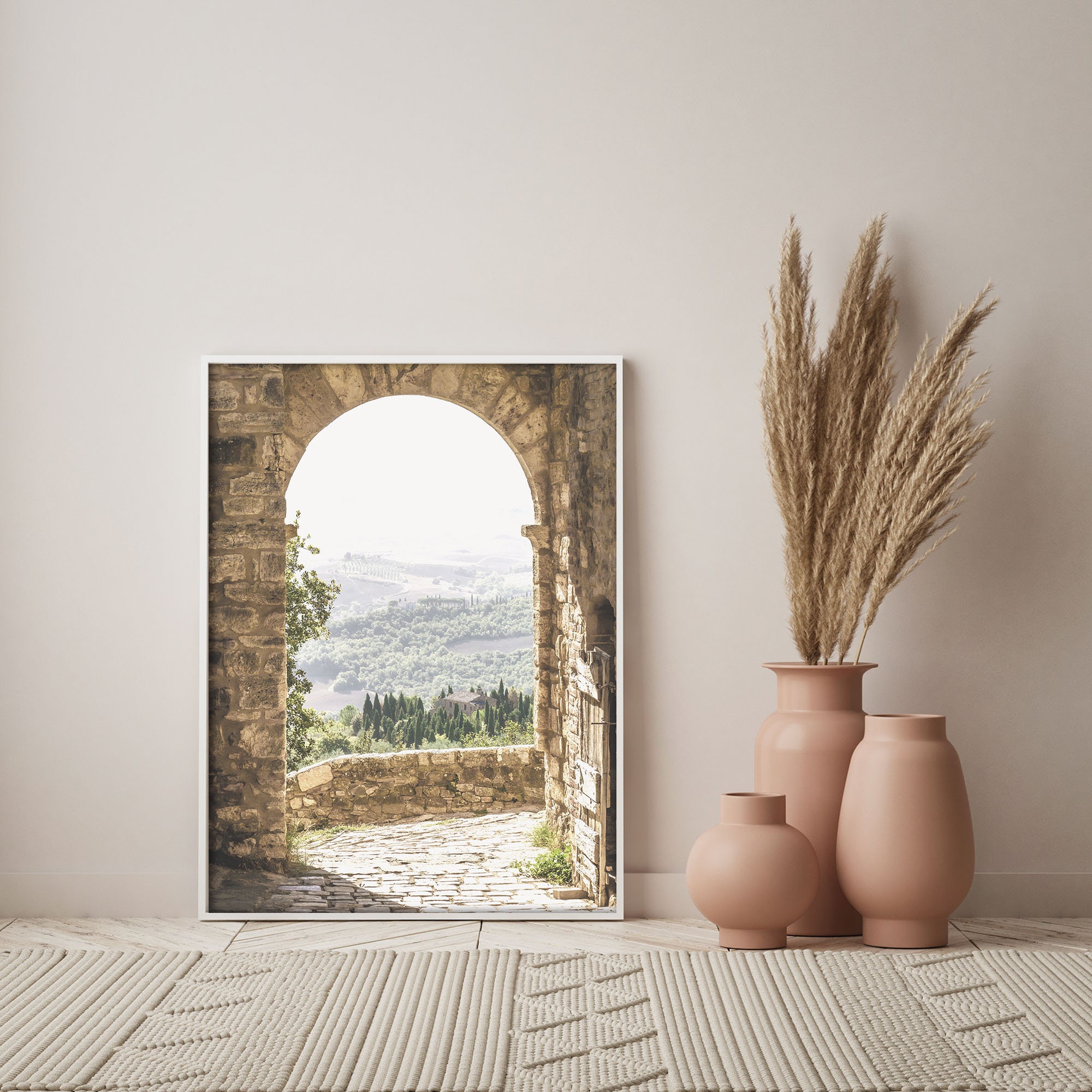 Tuscany Wall Art, Tuscan Village Print, Italy Countryside Decor, Rustic ...
