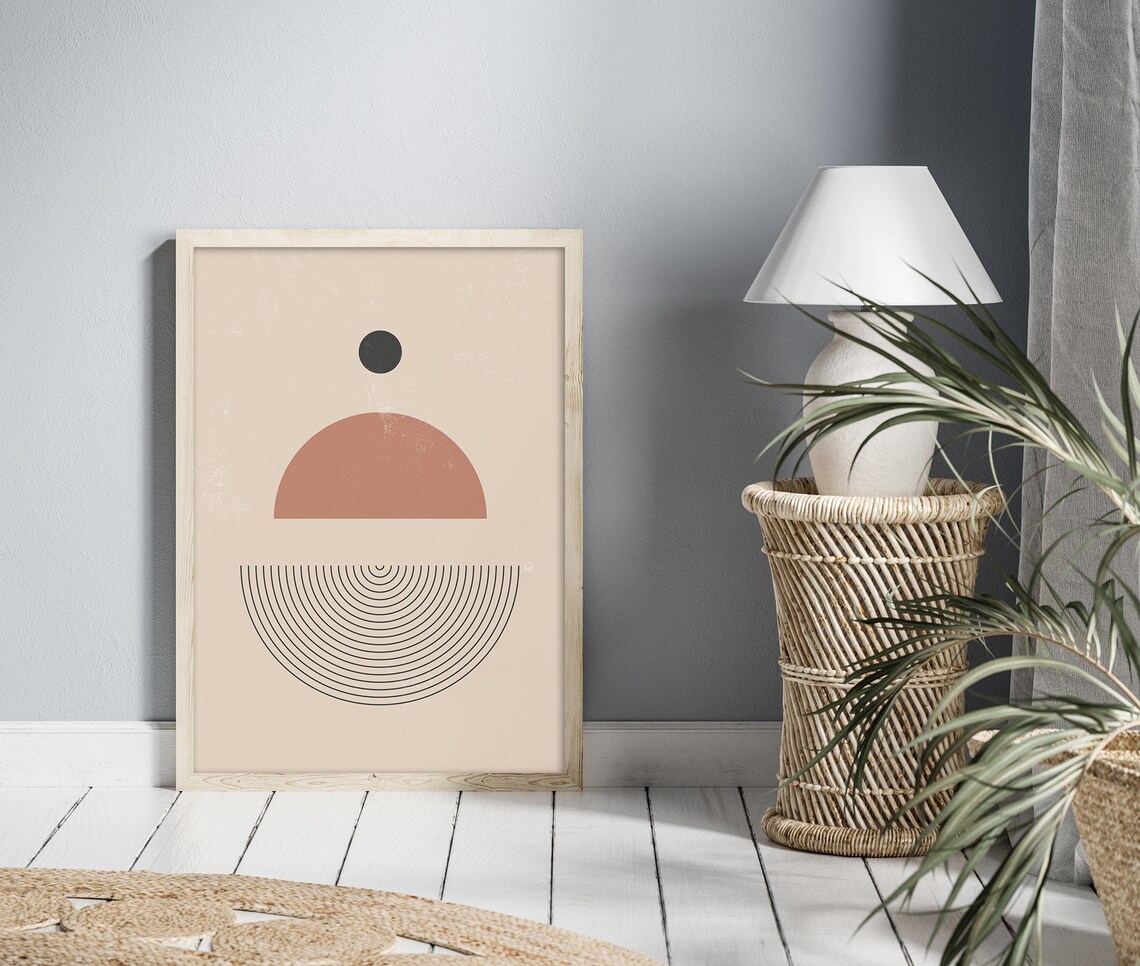 Boho Abstract Wall Art Geometric Art Print Boho Decor - Etsy