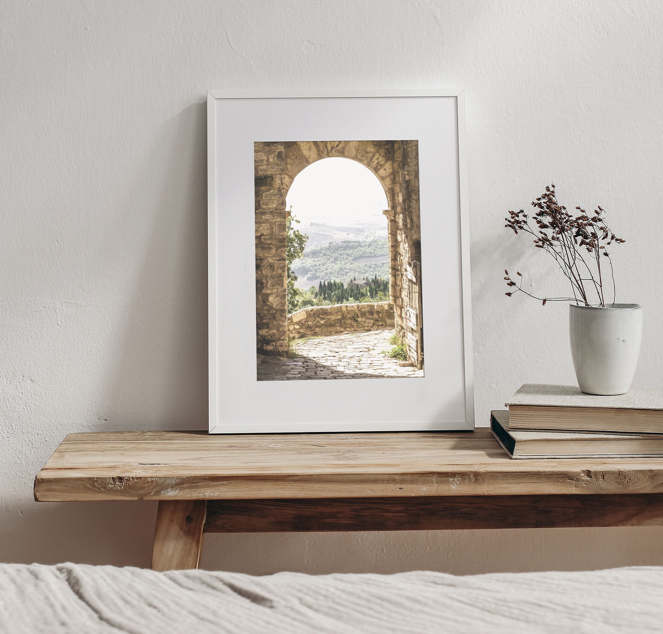 Tuscany Wall Art, Tuscan Village Print, Italy Countryside Decor, Rustic ...