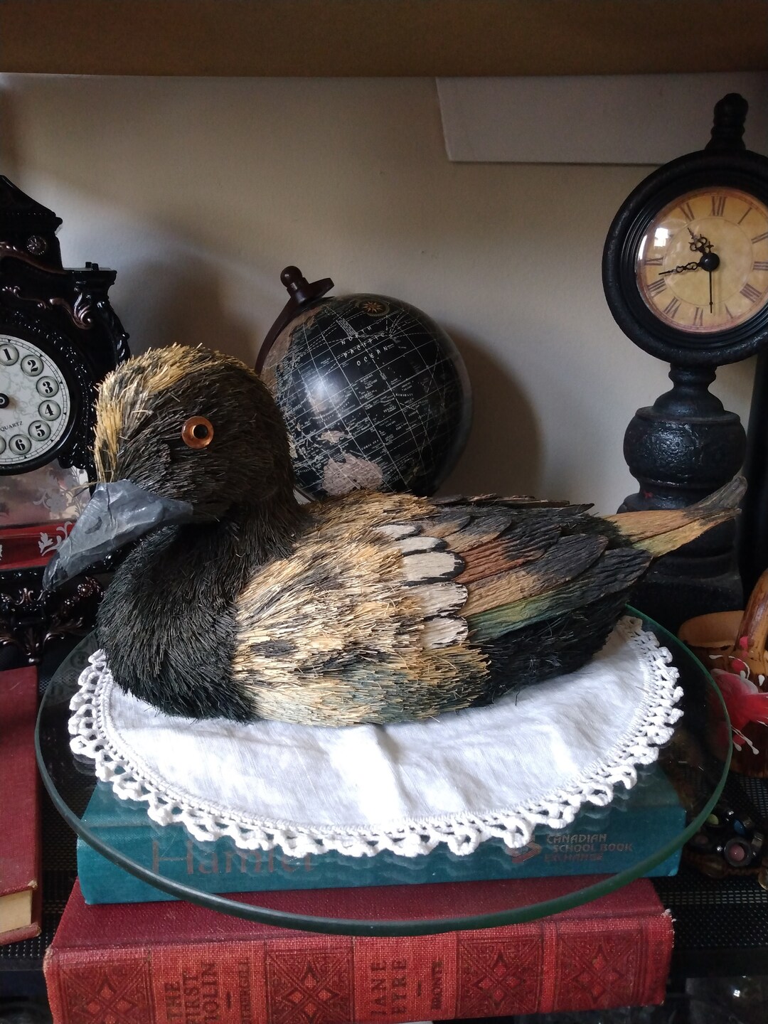 Duck Statue Vintage 1990's Sisal and Pinecone Duck Sisal Bird Home ...