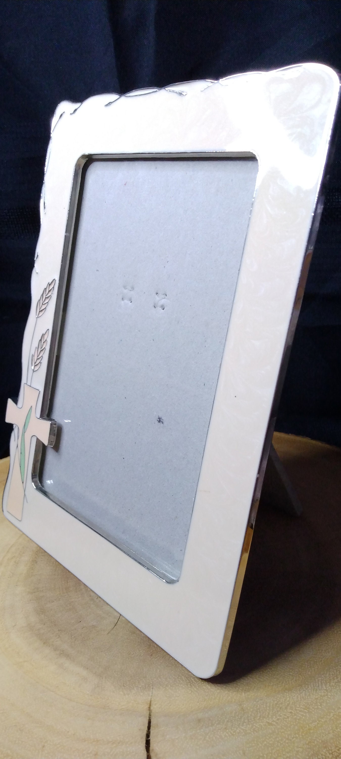 Cream Metal Cross Photo Picture Frame Vintage Russ 4x6 Photo Frame Russ ...