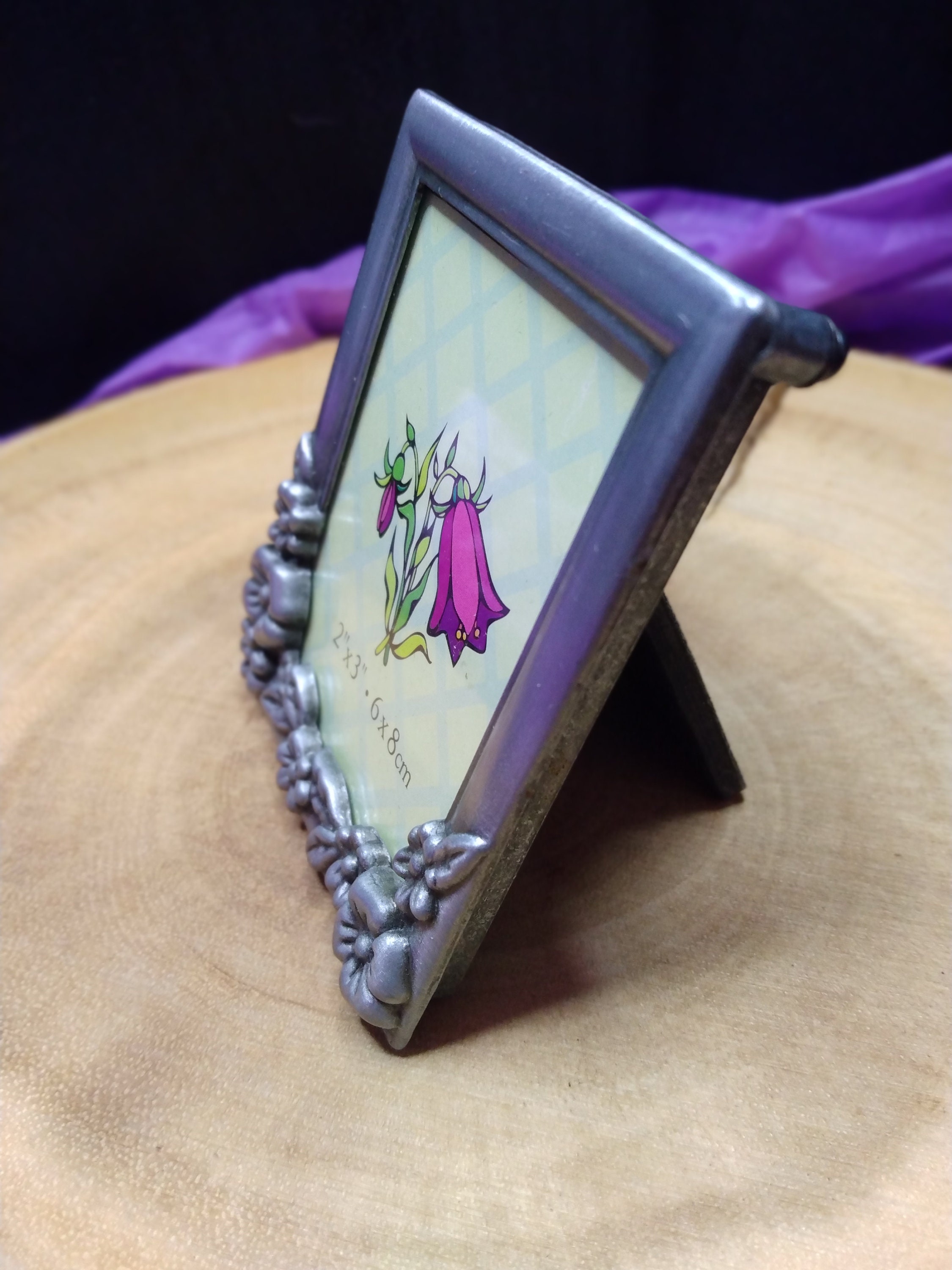 Pewter Flower Mini 2x3 Picture Photo Frame Vintage Pewter Frames - Etsy