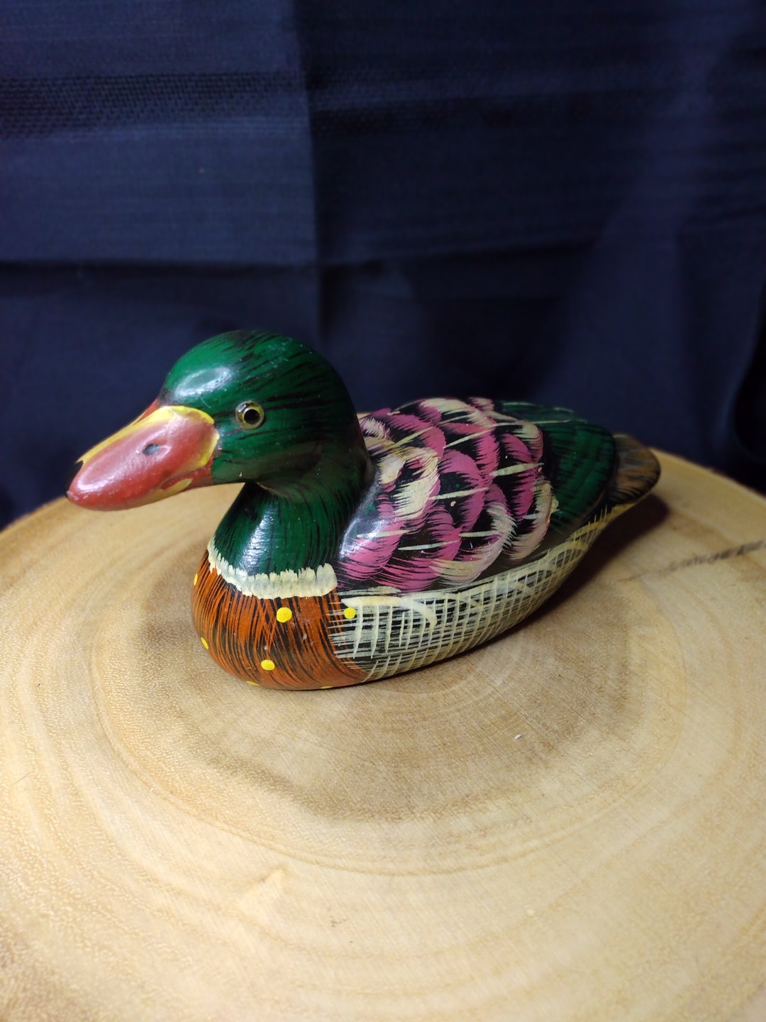 Red Pottery Mexican Pottery Duck Handpainted Glass Eyes Vintage Figure ...