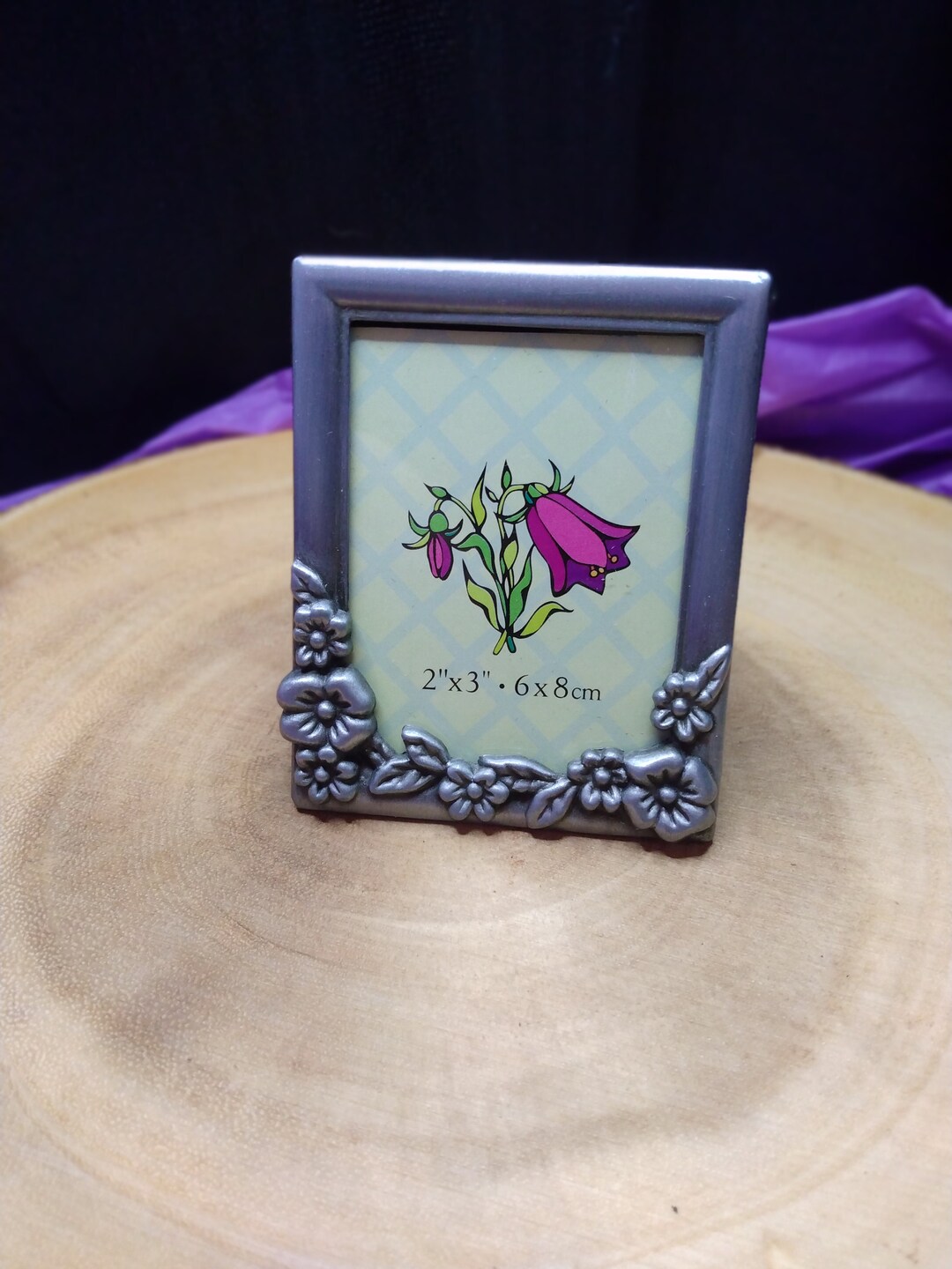 Pewter Flower Mini 2x3 Picture Photo Frame Vintage Pewter Frames - Etsy