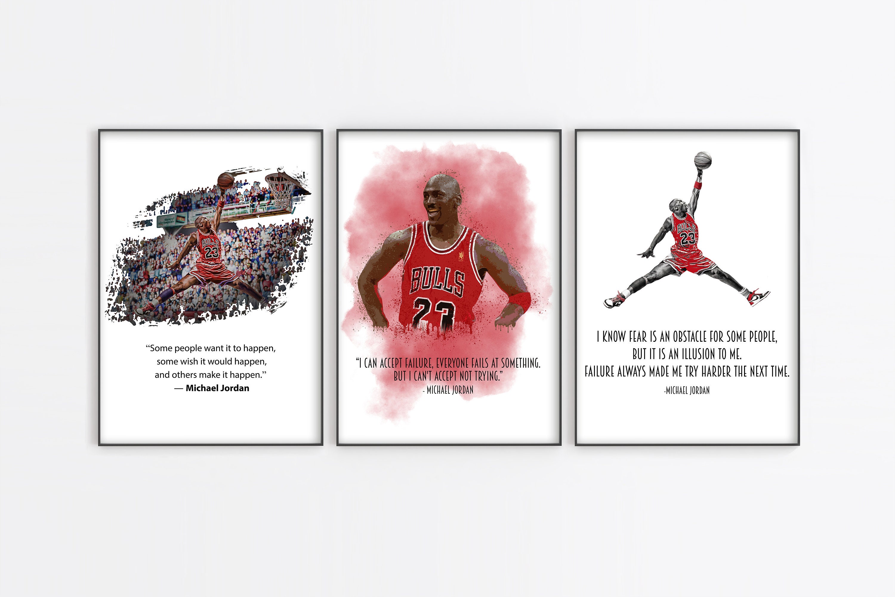Michael Jordan Set of 3 Prints Michael Jordan Posters - Etsy
