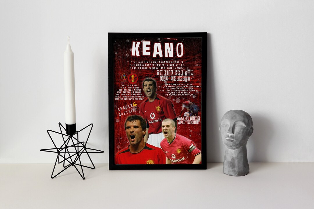 Manchester United FC Roy Keane Graffiti Poster, MUFC, Keane Poster ...