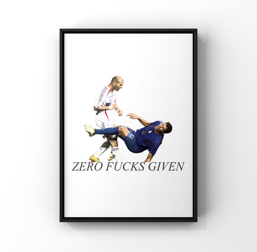 Zidane Print Zidane Infamous Headbutt Football Football - Etsy