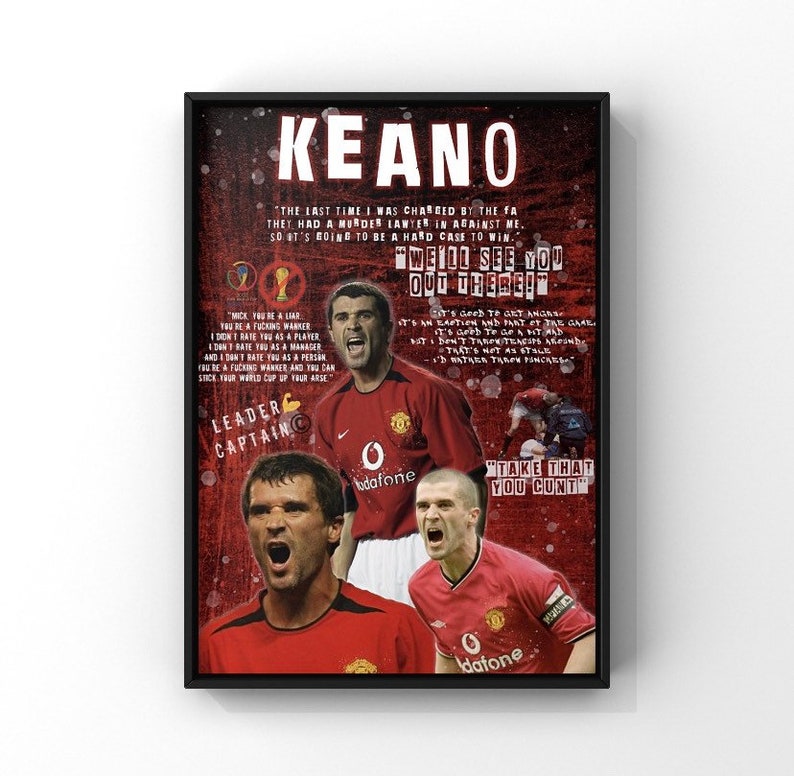 Manchester United FC Roy Keane Graffiti Poster, MUFC, Keane Poster ...
