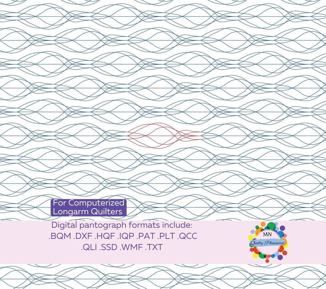 Edge to Edge Pantograph for Long Arm Continuous Line Quilt Pattern BQM HQF QCC Digital Download ...
