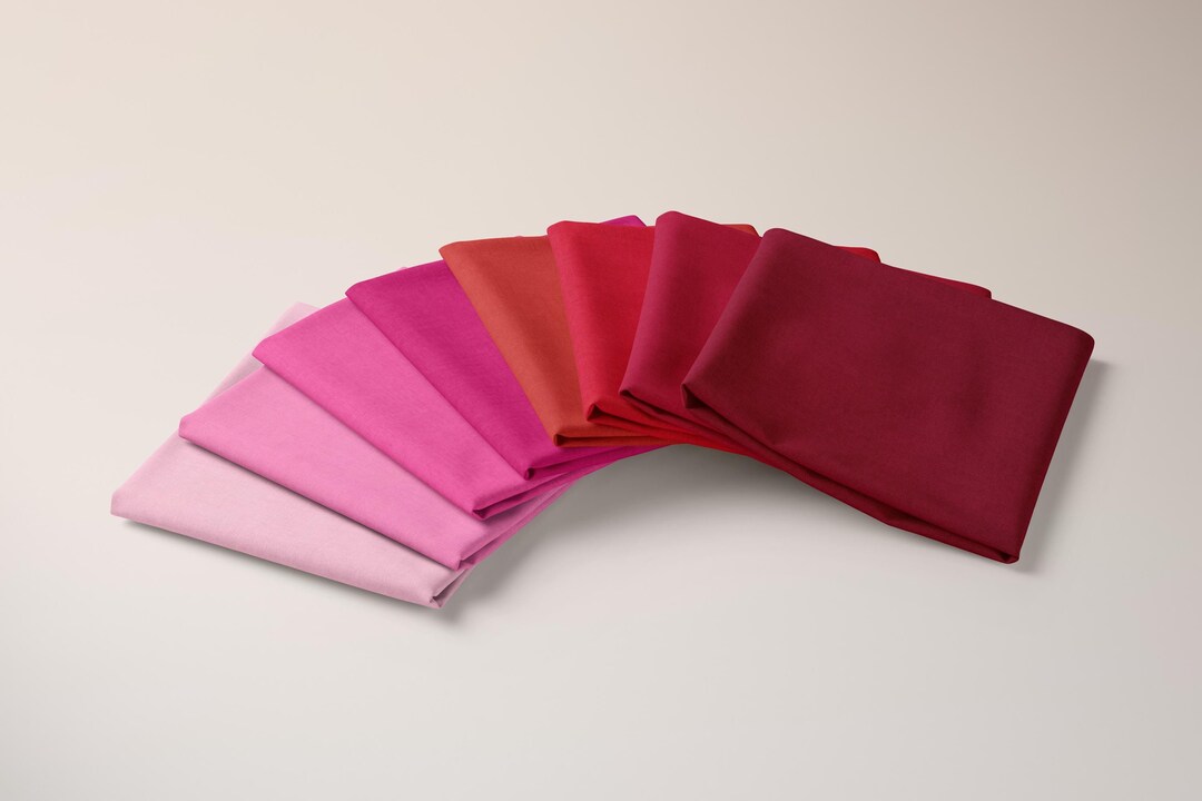 Pink and Red Kona Cotton Bundle 8 Half Yard Cuts Kona by Robert Kaufman ...