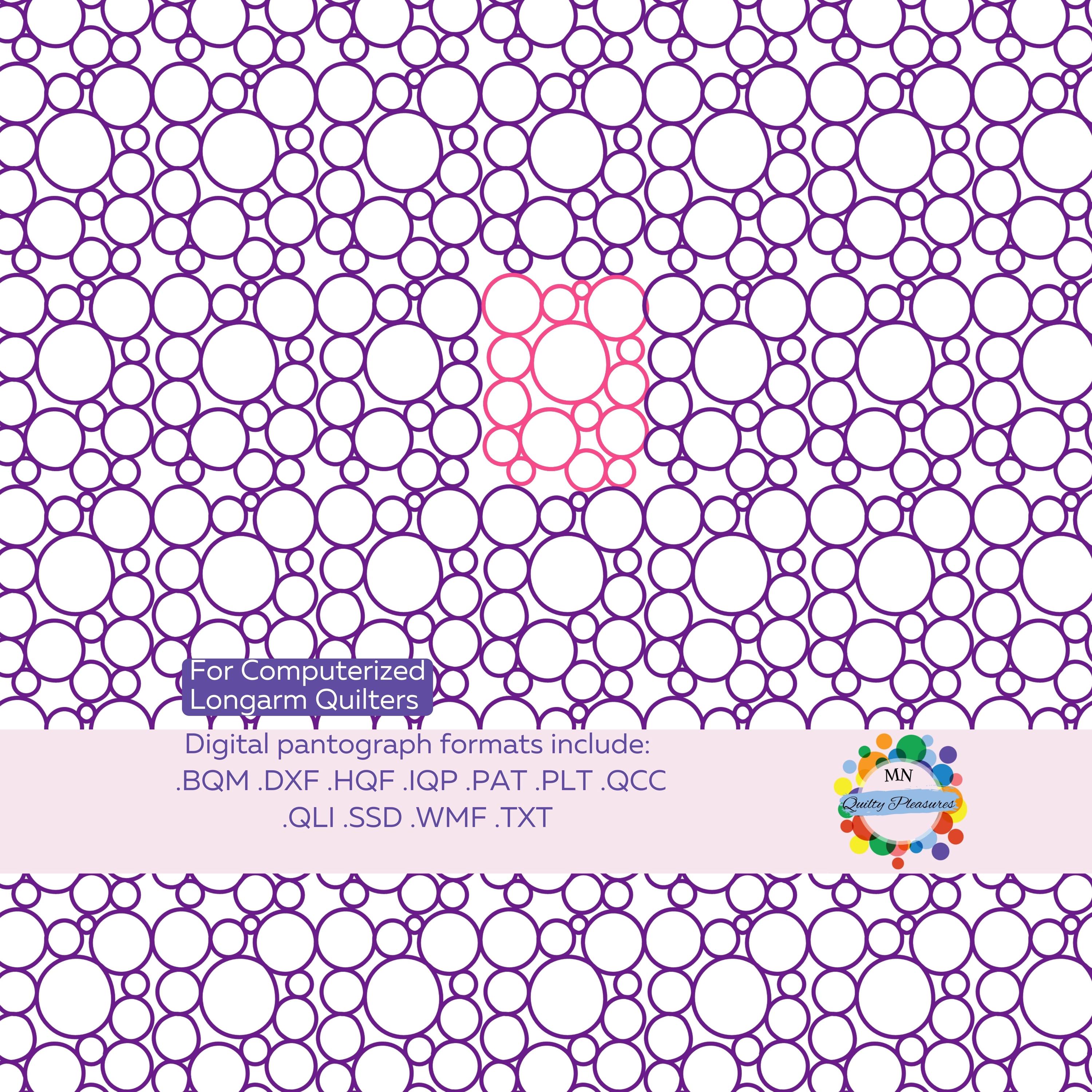Bubbles E2E Pantograph for Long Arm Continuous Line Circle Quilt ...