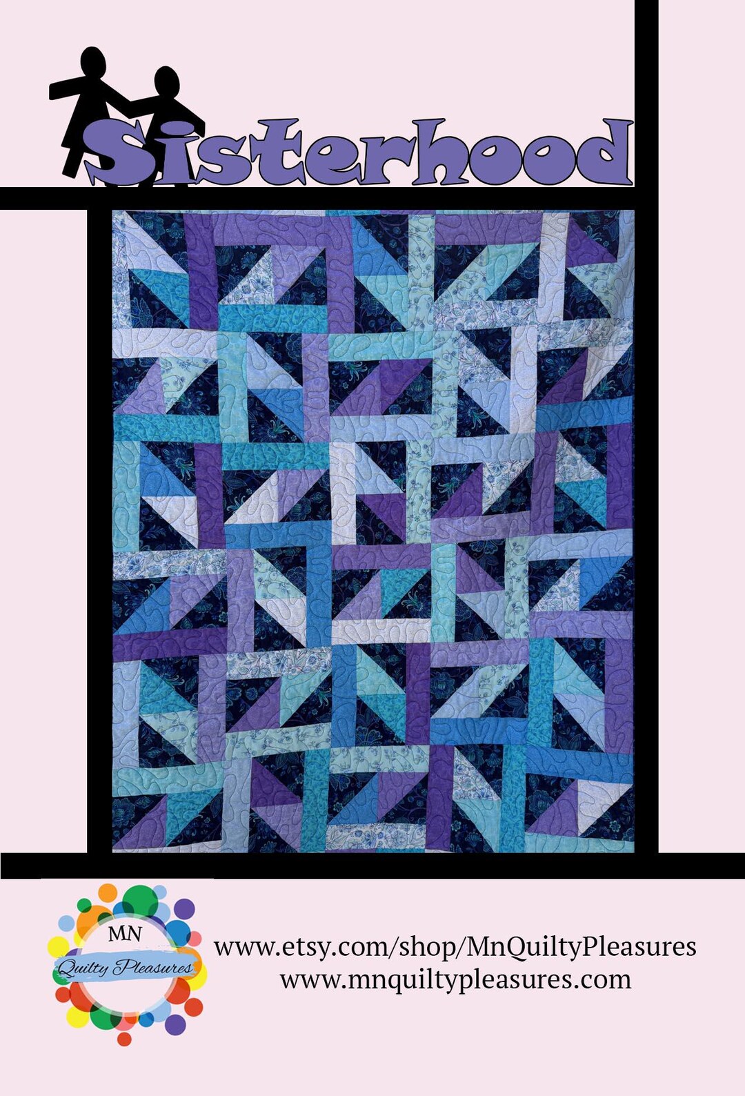 Lap Size Quilt Kit Sisterhood Blue Purple Quilt Kit With Pattern and ...