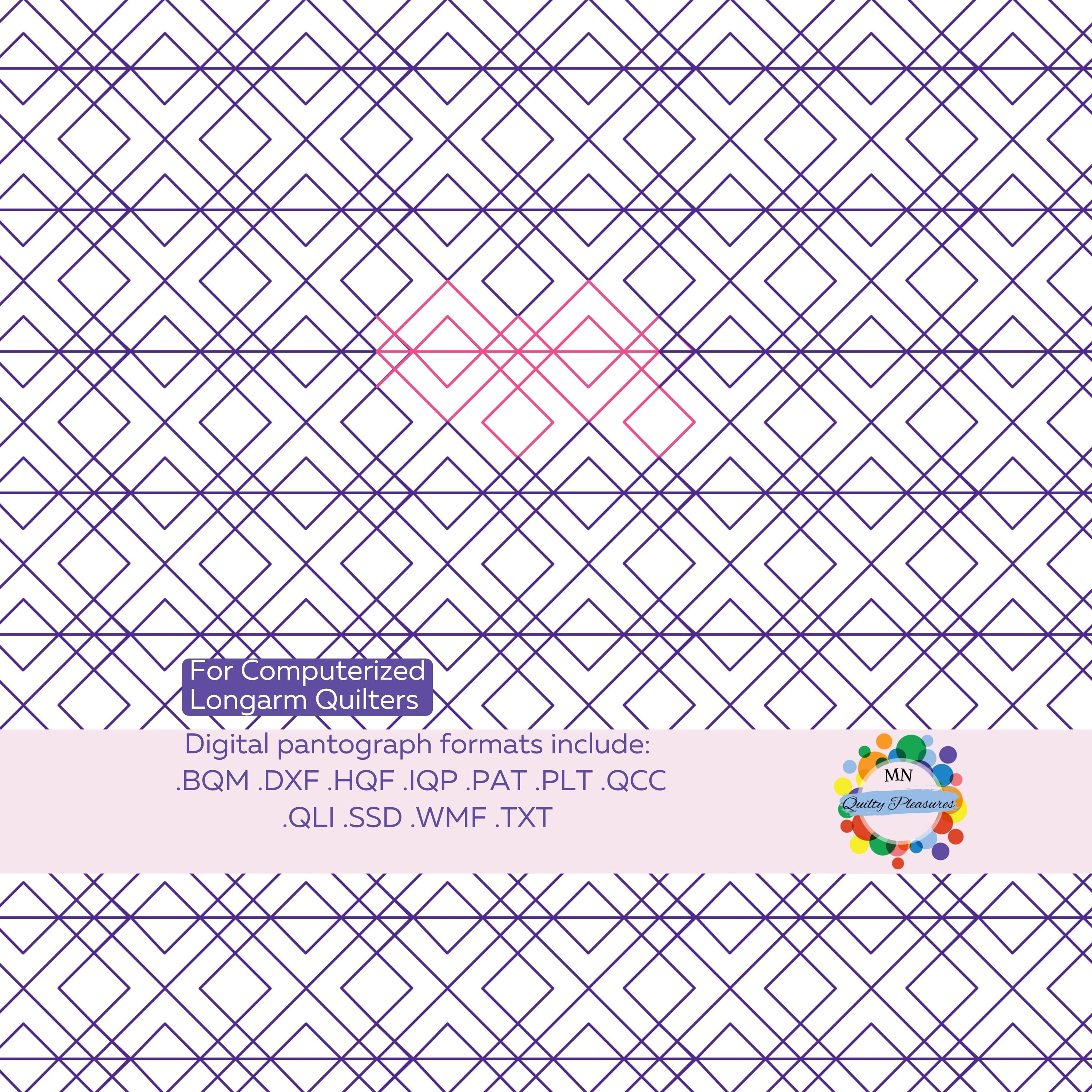 Plaid Line Quilting Pantograph Digital PDF Edge to Edge Pattern Modern ...