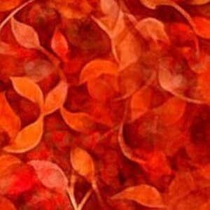 Autumn Leaves Cotton Fabric Burnt Orange Fabric Leaf Vine 15 100% ...